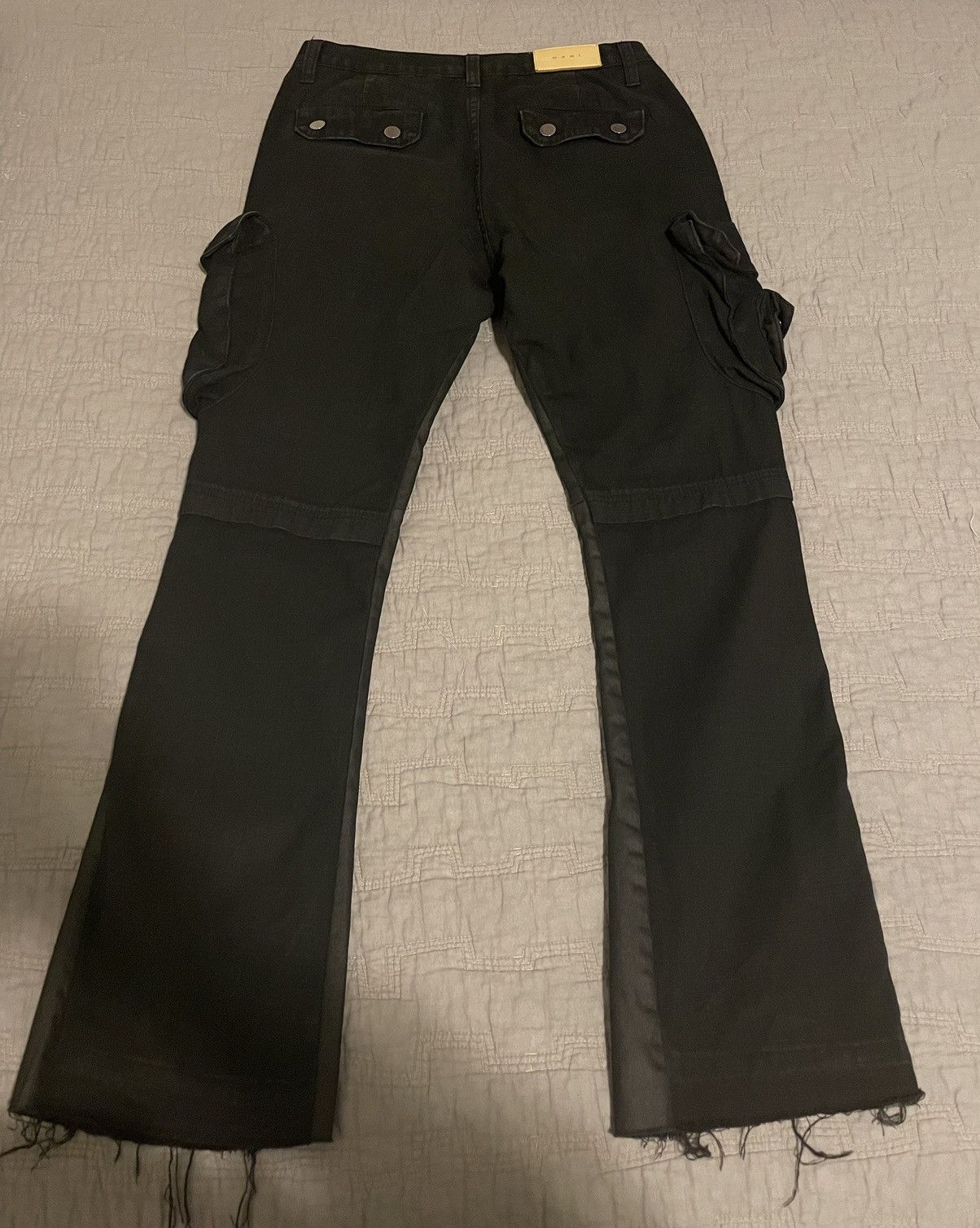 Streetwear Mnml Waxed Cargo Flare Denim Grailed