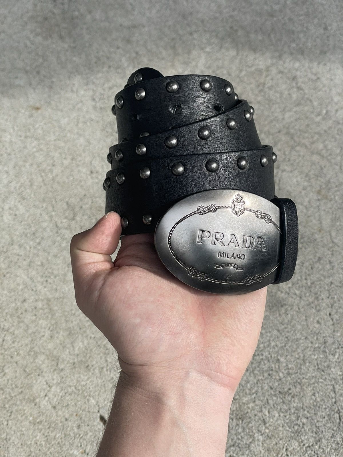 Prada Prada Studded Leather Western Belt | Grailed