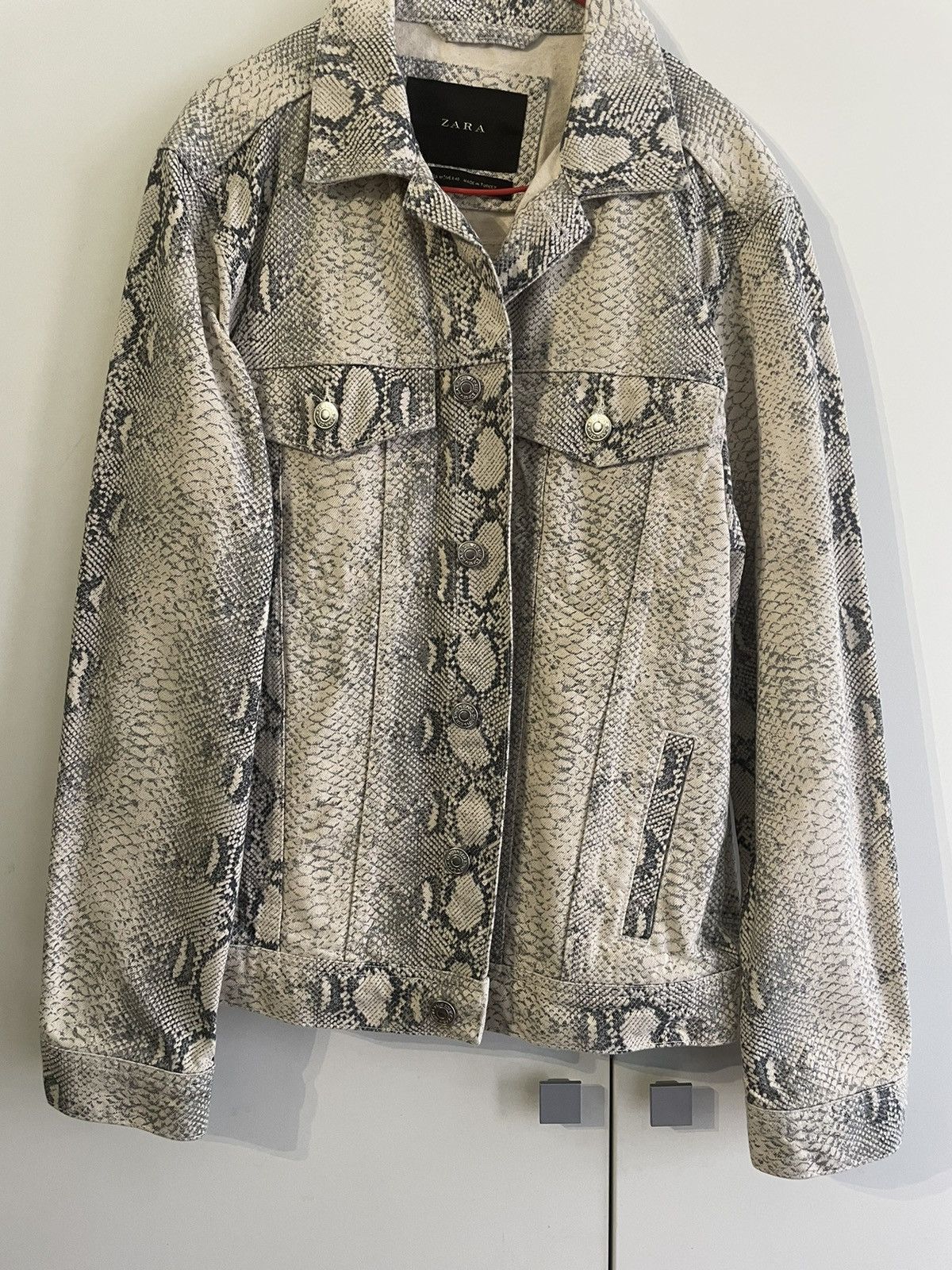 Zara Crocodile/snake denim jacket | Grailed