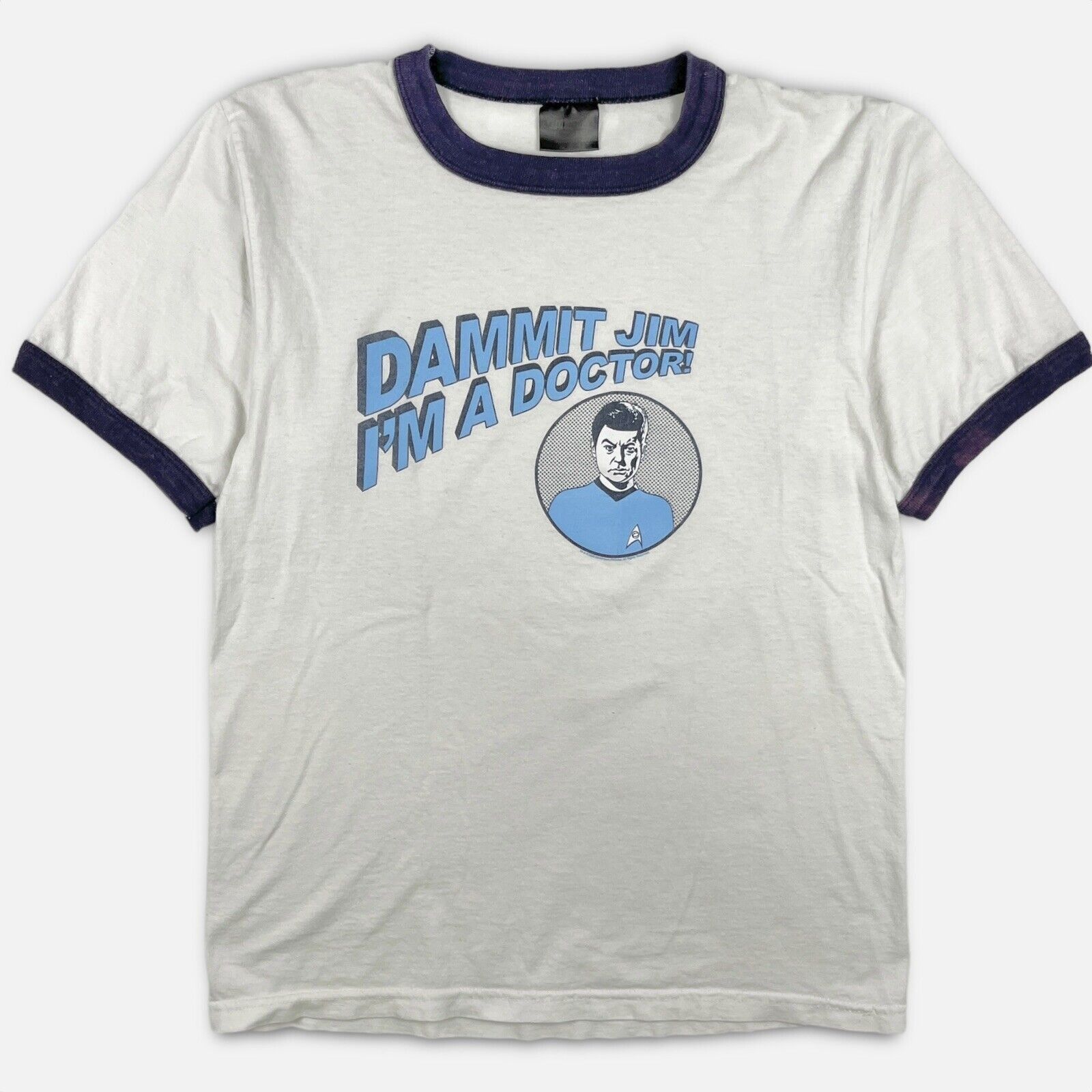 Vintage Vtg Changes Star Trek Doctor Ringer T-Shirt Dammit Jim Quote ...