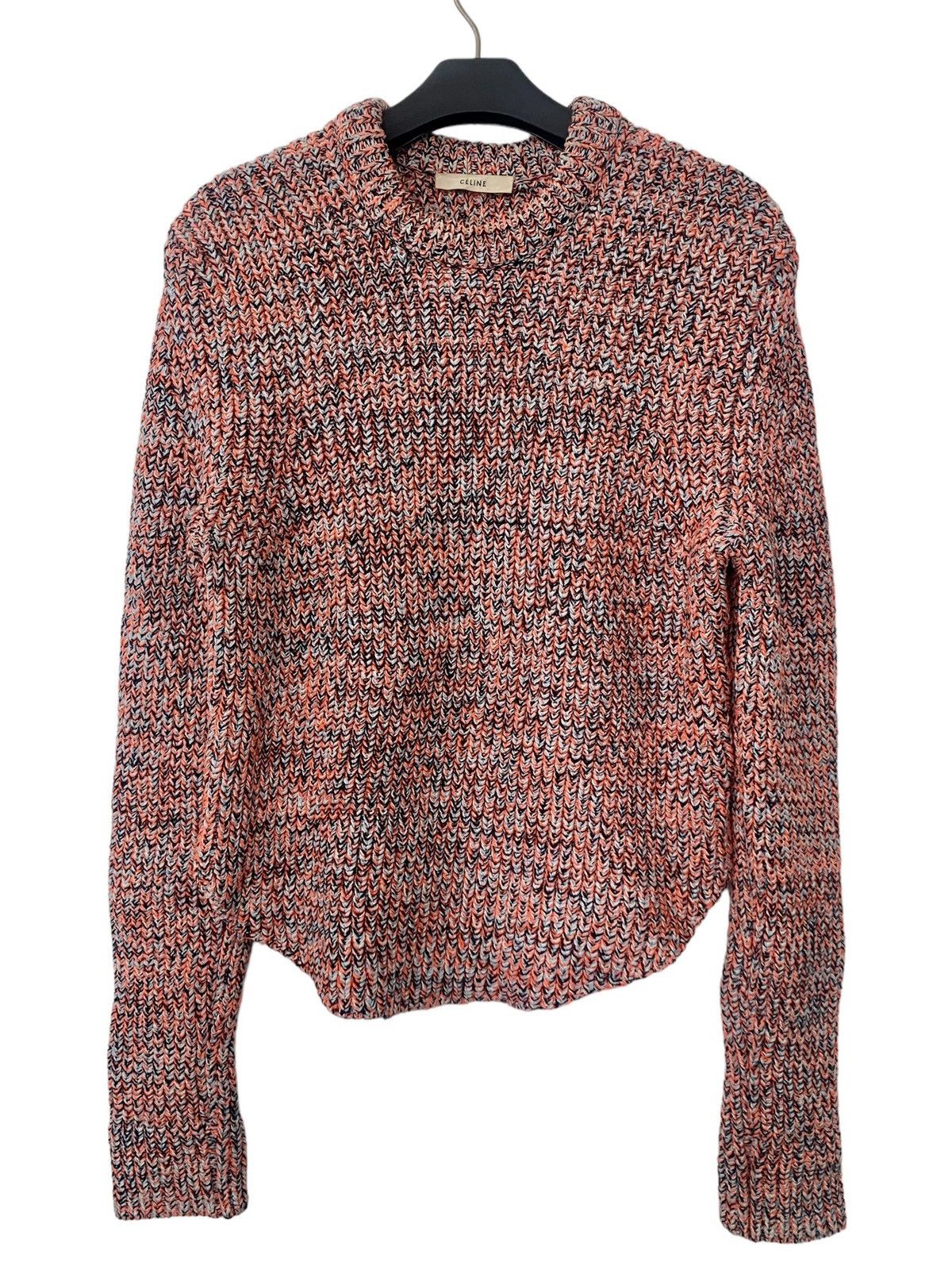 Celine × Hedi Slimane CELINE Knit Wear Wool abstract Color Sweater ...