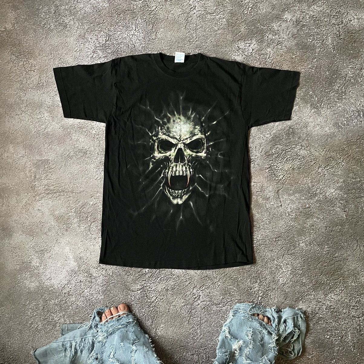Vintage Vintage Y2K SKULLS BONES Face Blood DEAD Creepy Horror Tee ...