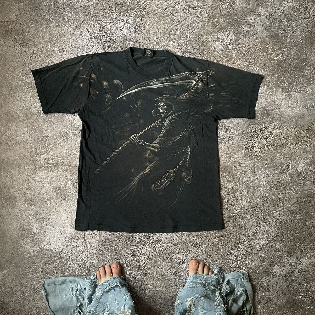 Vintage Vintage Y2K SKULLS BONES Face Blood DEAD Creepy Horror Tee ...