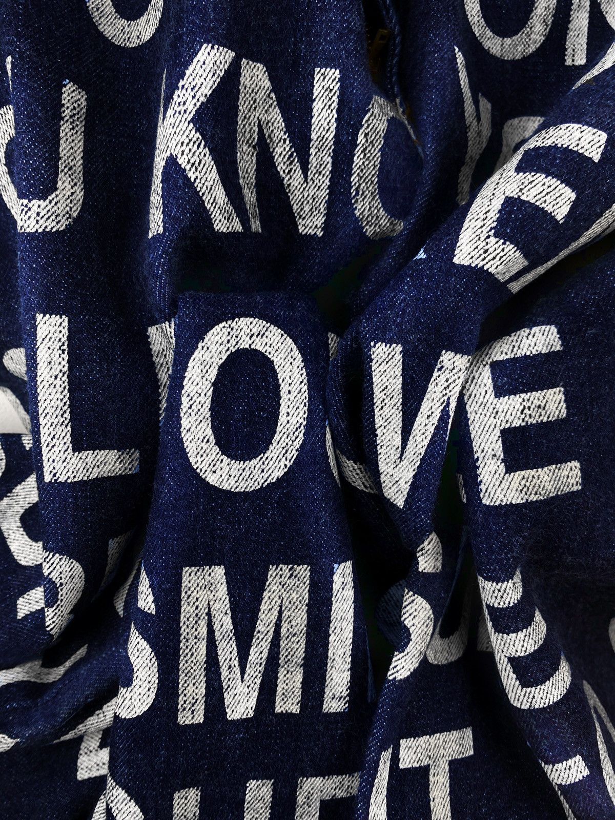 Junya Watanabe SS02 Junya Watanabe ‘Forever’ Poem Indigo Full Print ...