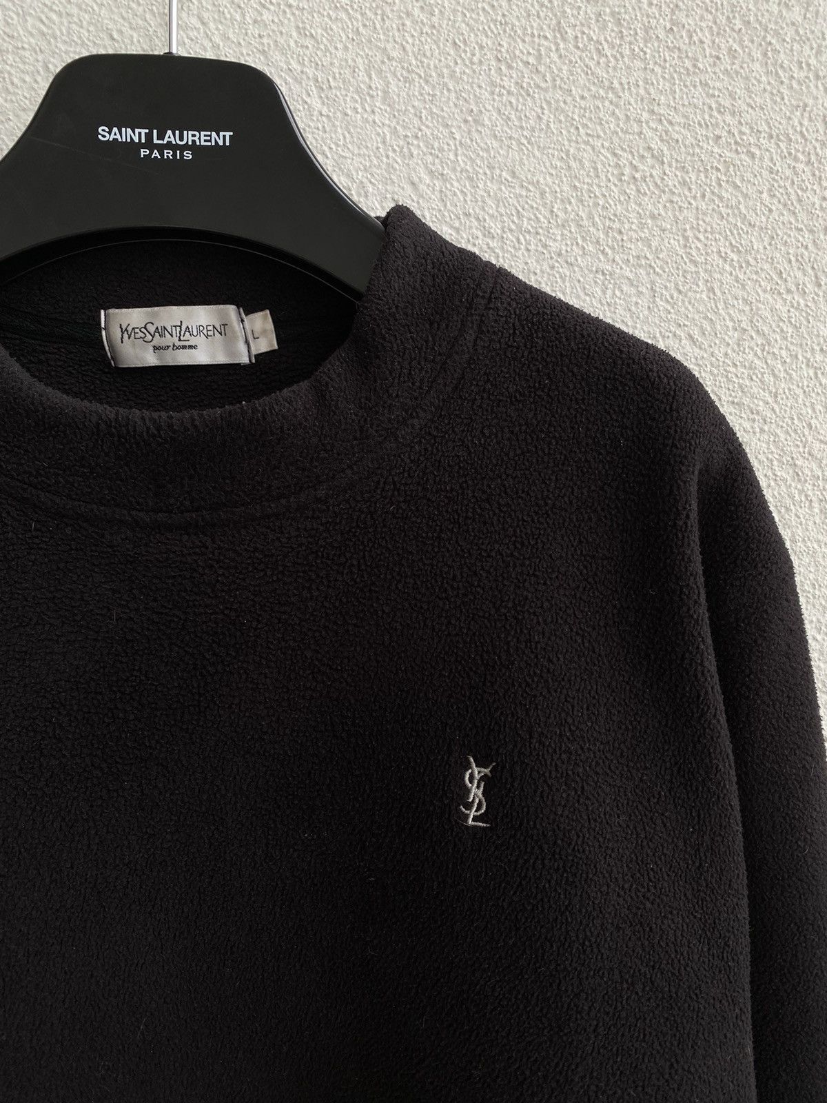 Vintage × Yves Saint Laurent Black Fleece YSL Sweatshirt Polar ...