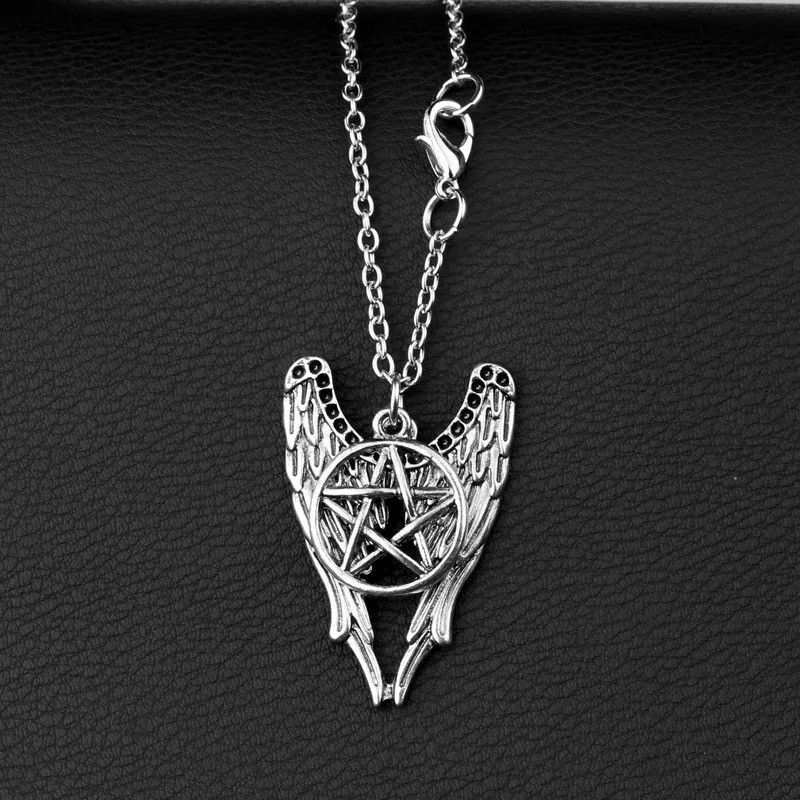 Streetwear Pentagram Pentacle Angel Wings Pendant Necklaces | Grailed