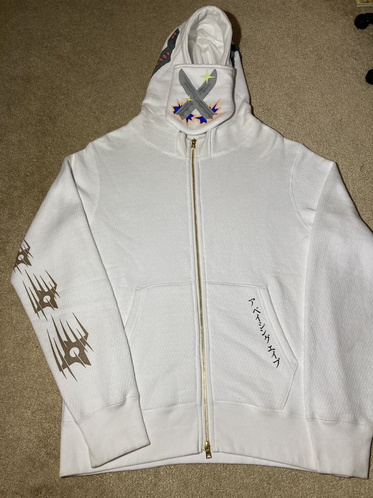 Bape SS20 Bape Ninja Zip Sweater White Full Shark 2020 OG Naruto | Grailed