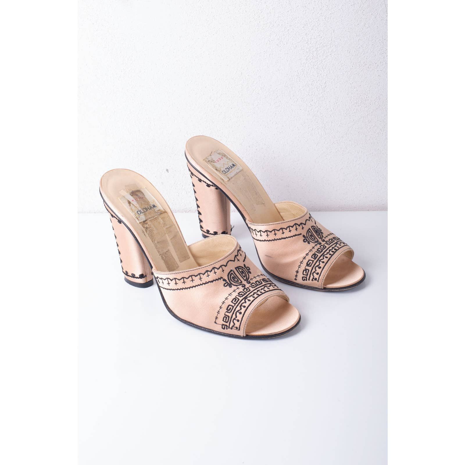 Todd Oldham Vintage Todd Oldham 1990s Champagne Satin Heels | Grailed
