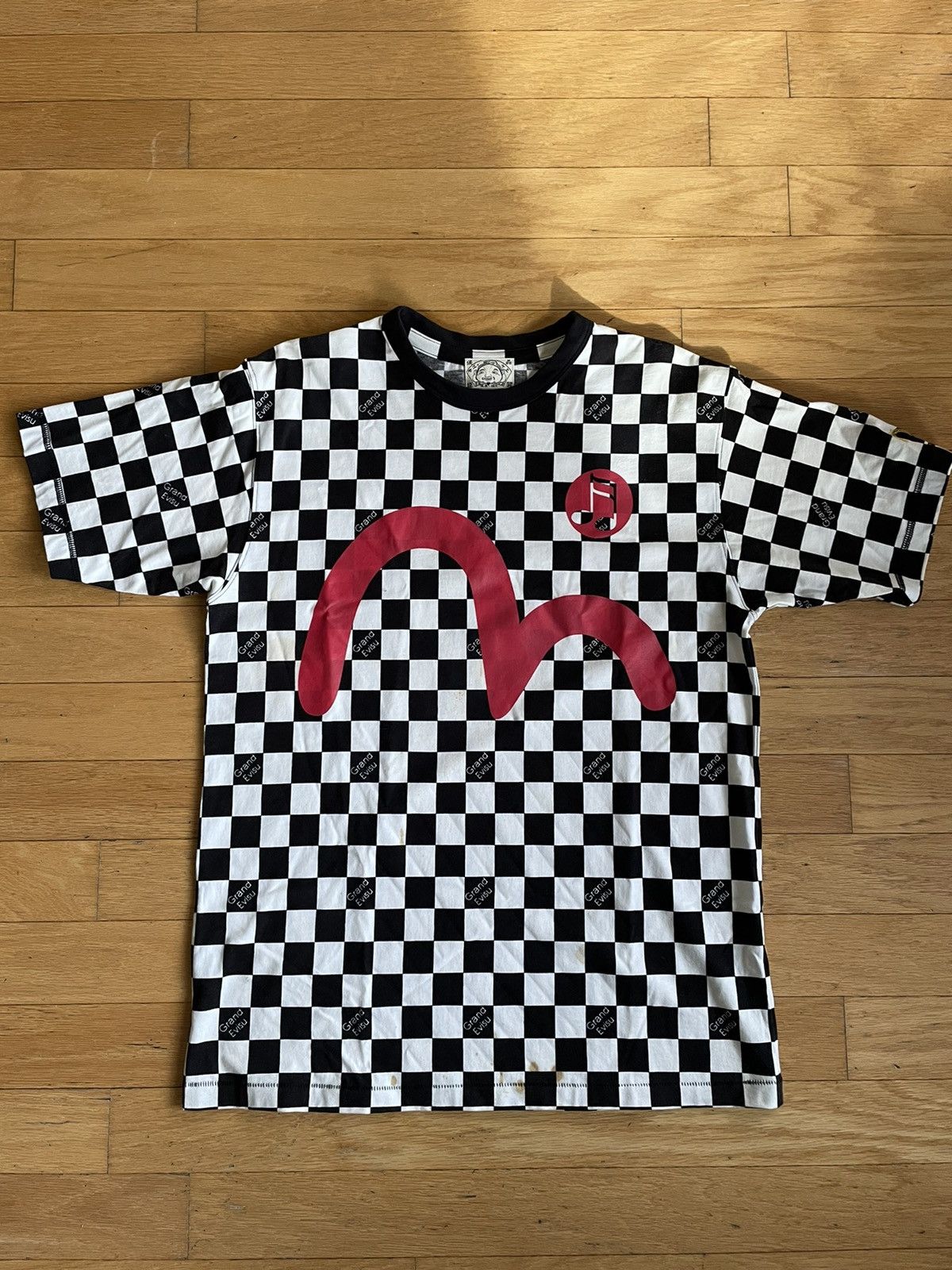 Evisu Vintage Evisu Mens 'Grand Evisu' Black/White Box w/ 🎵 Sz L | Grailed