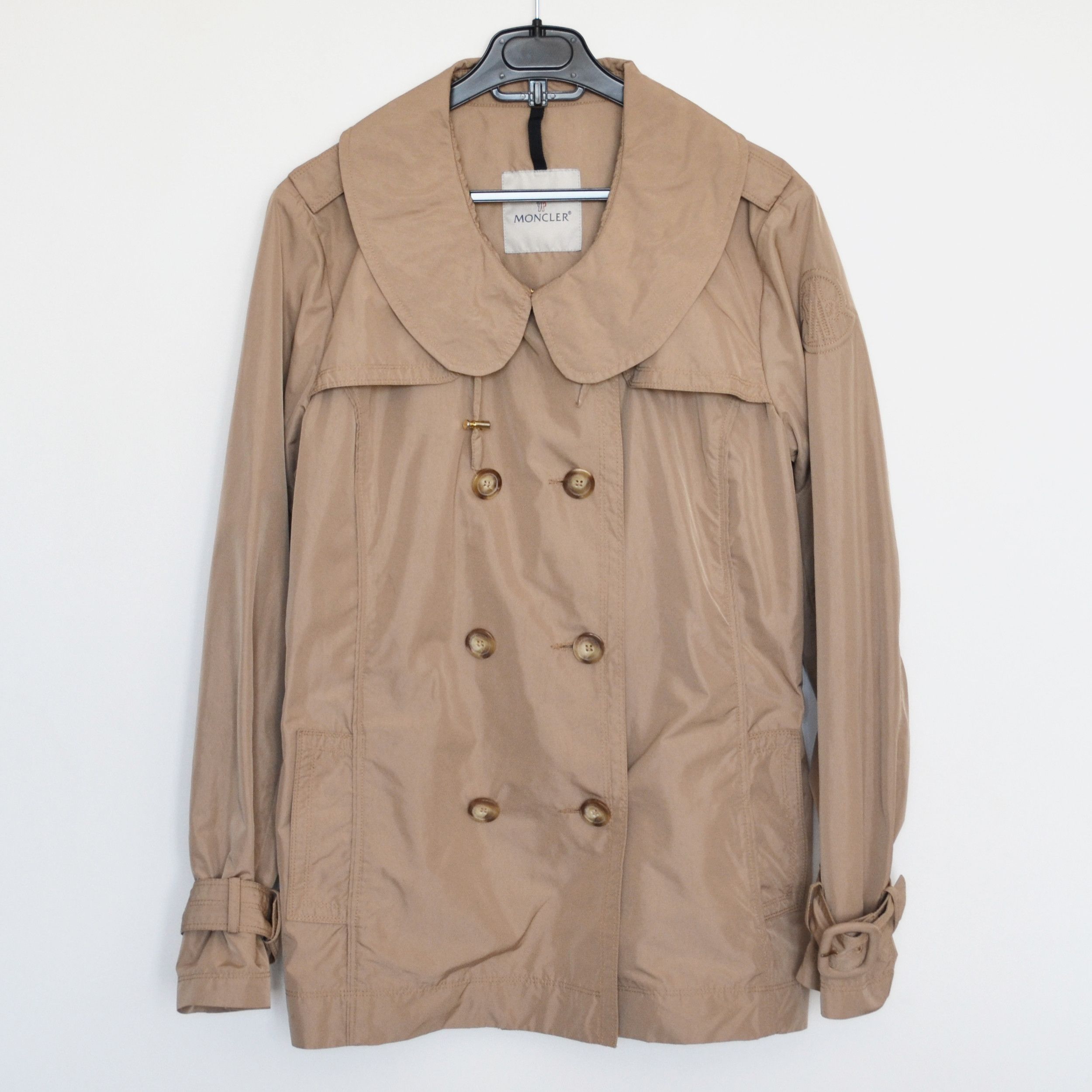 Moncler 🔴 MONCLER Jacket Logo Coat Trench Badge Beige Womens | Grailed