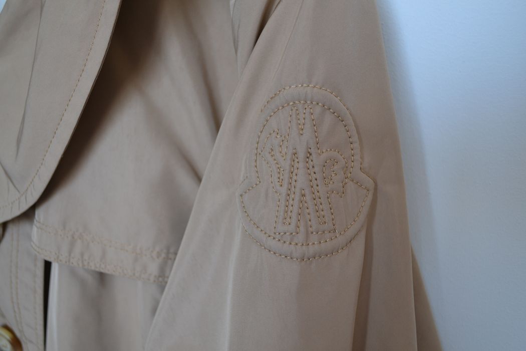 Moncler 🔴 MONCLER Jacket Logo Coat Trench Badge Beige Womens | Grailed