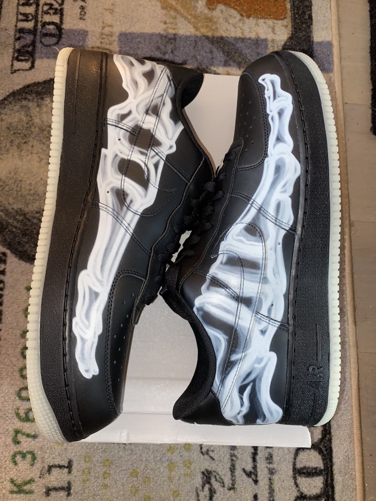 Nike Air Force 1 Black Skeleton Halloween (2019) | Grailed