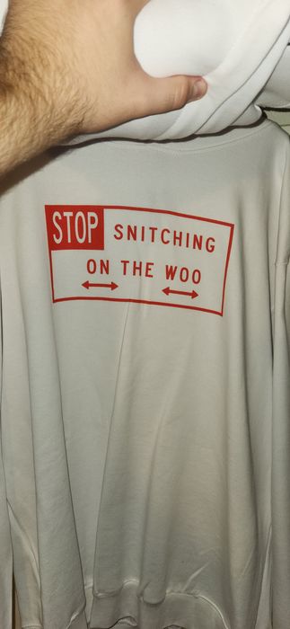 Vlone Vlone x Pop Smoke "Stop snitching on the woo" Hoodie | Grailed