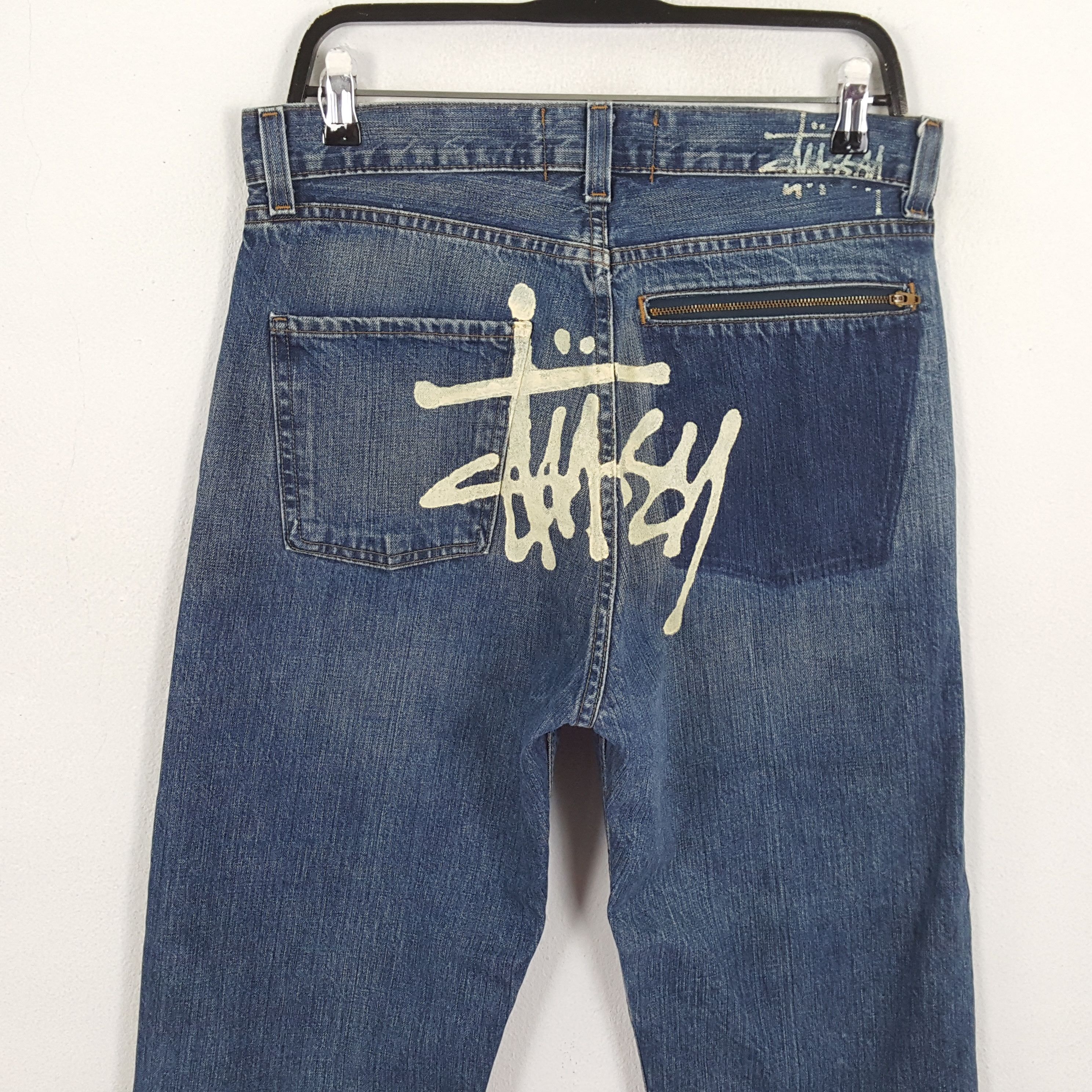Vintage STUSSY Streetwear Skateboard Custom Logo Art Style Jeans | Grailed