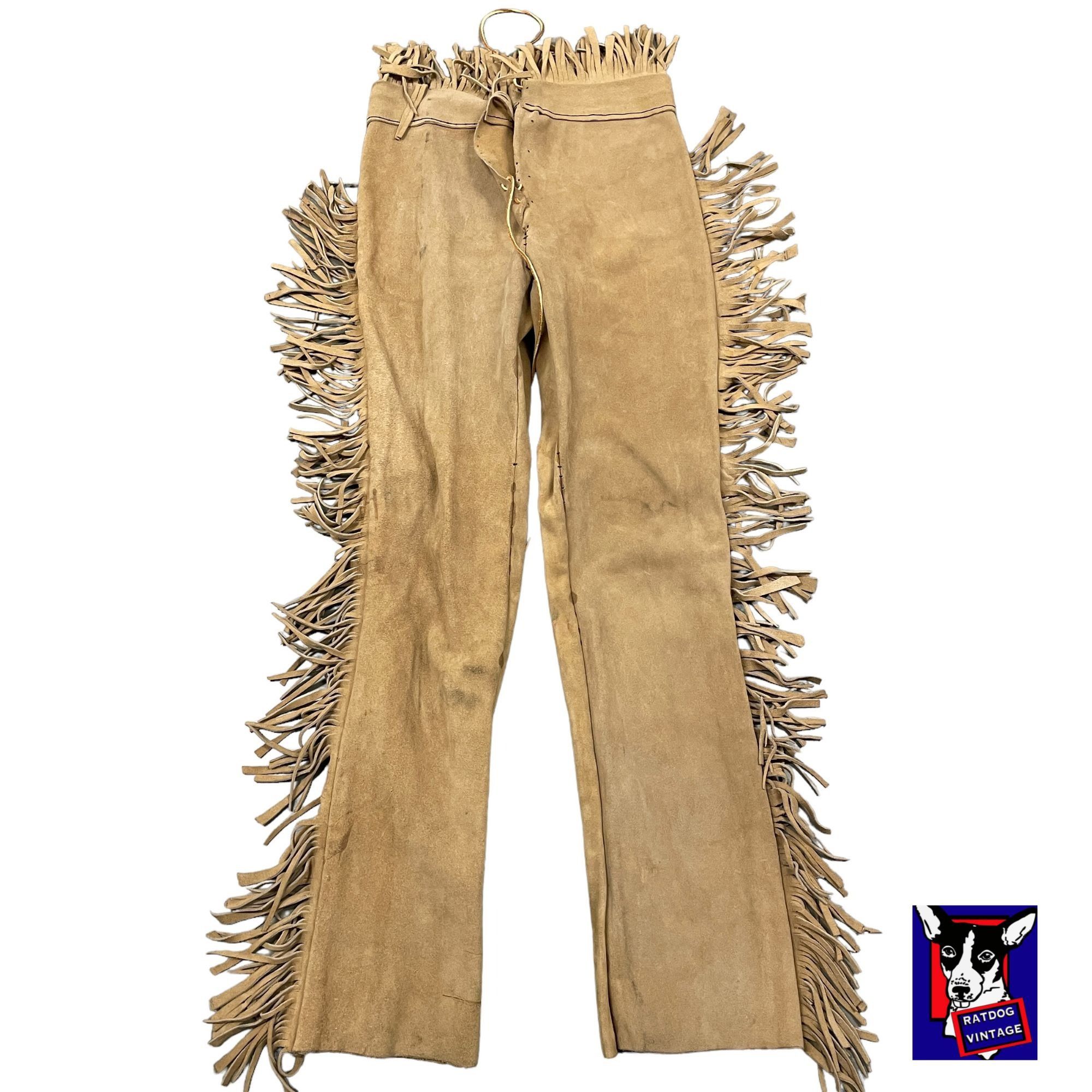 Vintage 60s/70s VTG Suede Leather Fringe Riding Chaps Native America ...