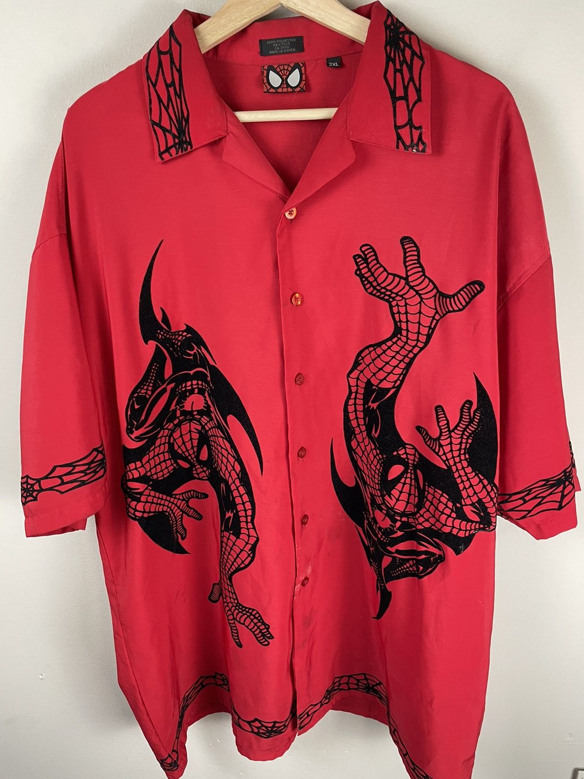 Vintage Vintage 2001 Spider-Man Flock Print Shirt | Grailed
