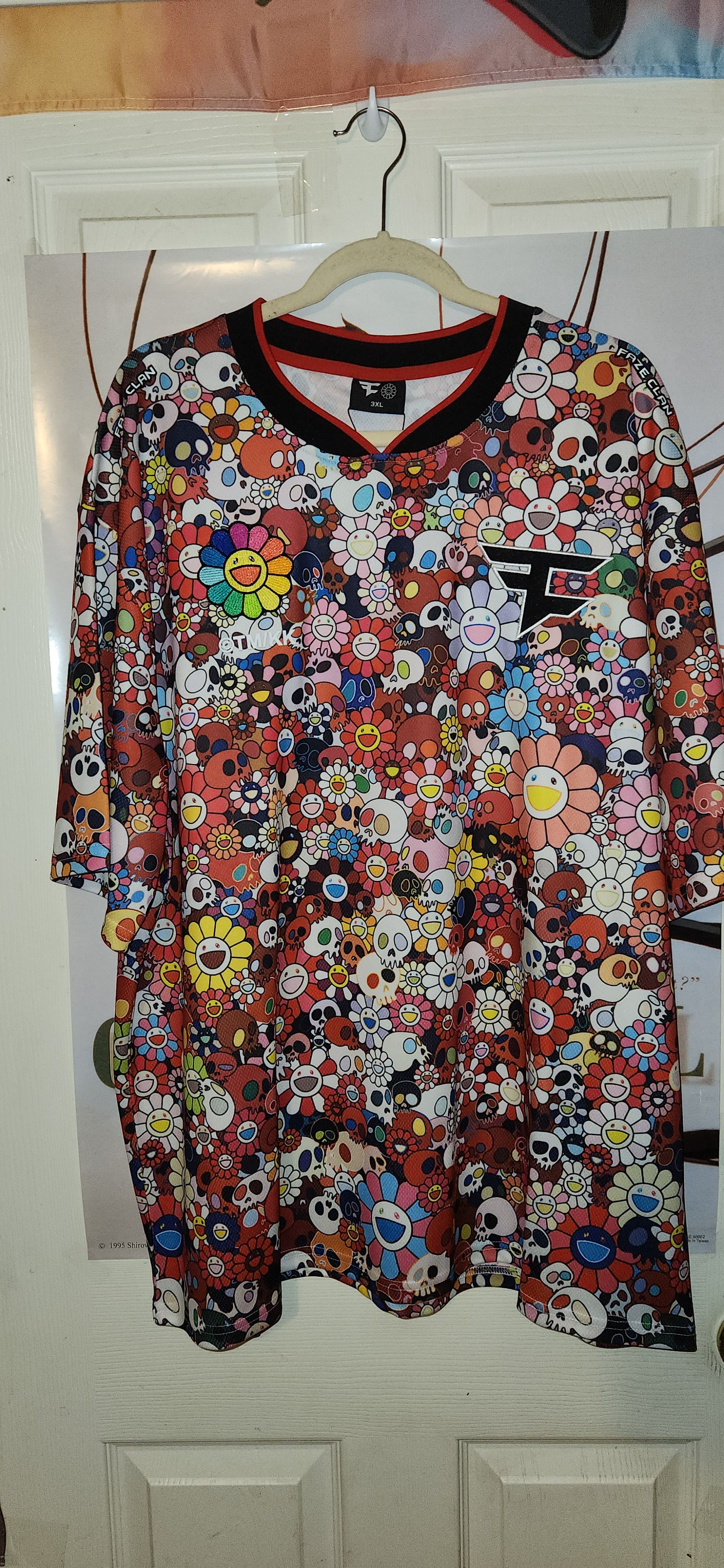 Streetwear Takashi murakami x Faze Clan Flowers Jersey 3XL | Grailed