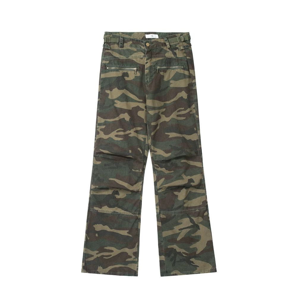 Custom × Streetwear × Vintage punk fade camo military cargo flared ...