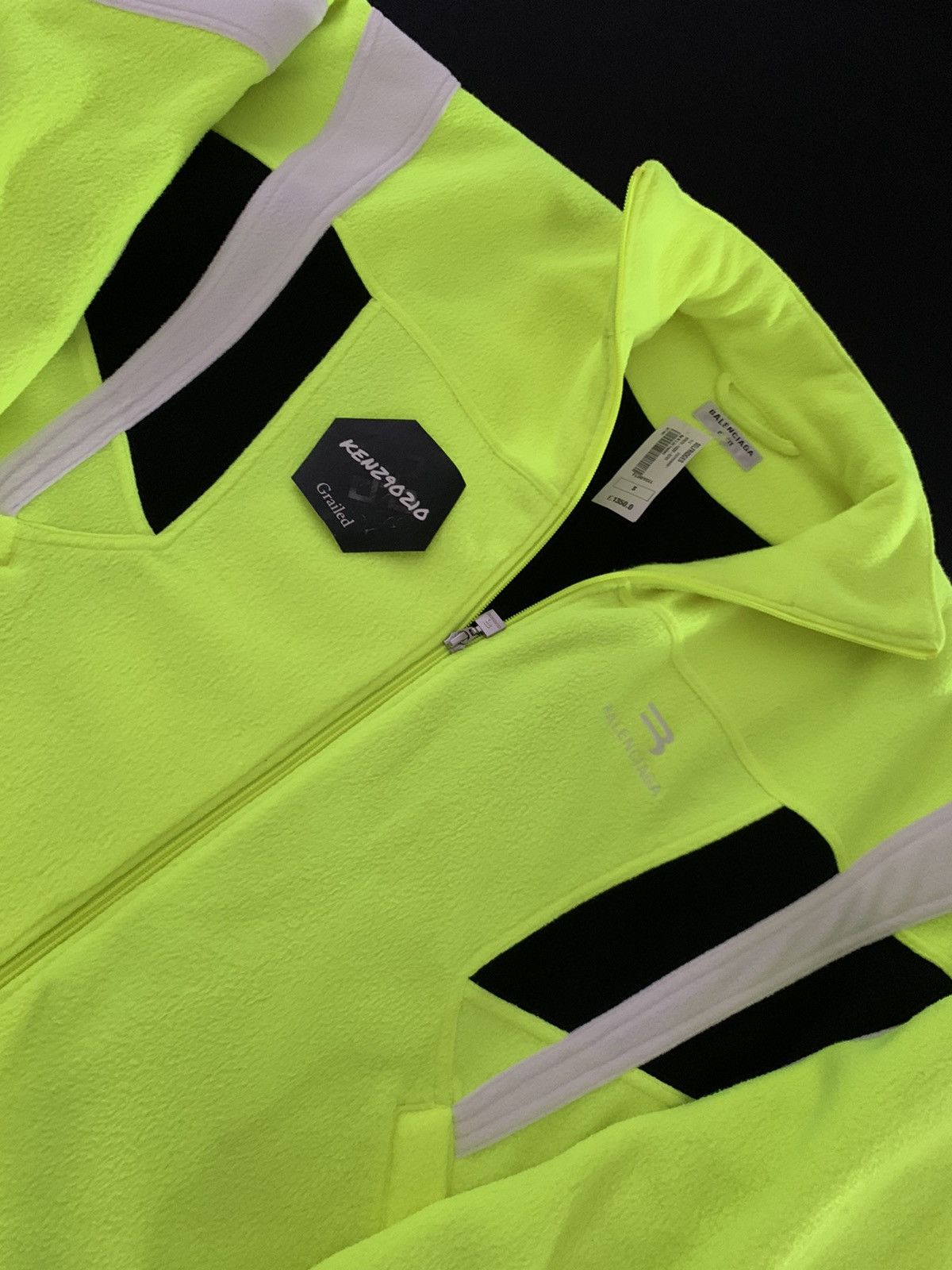 Balenciaga Balenciaga Sporty B Neon Yellow Fleece Tracksuit Jacket ...