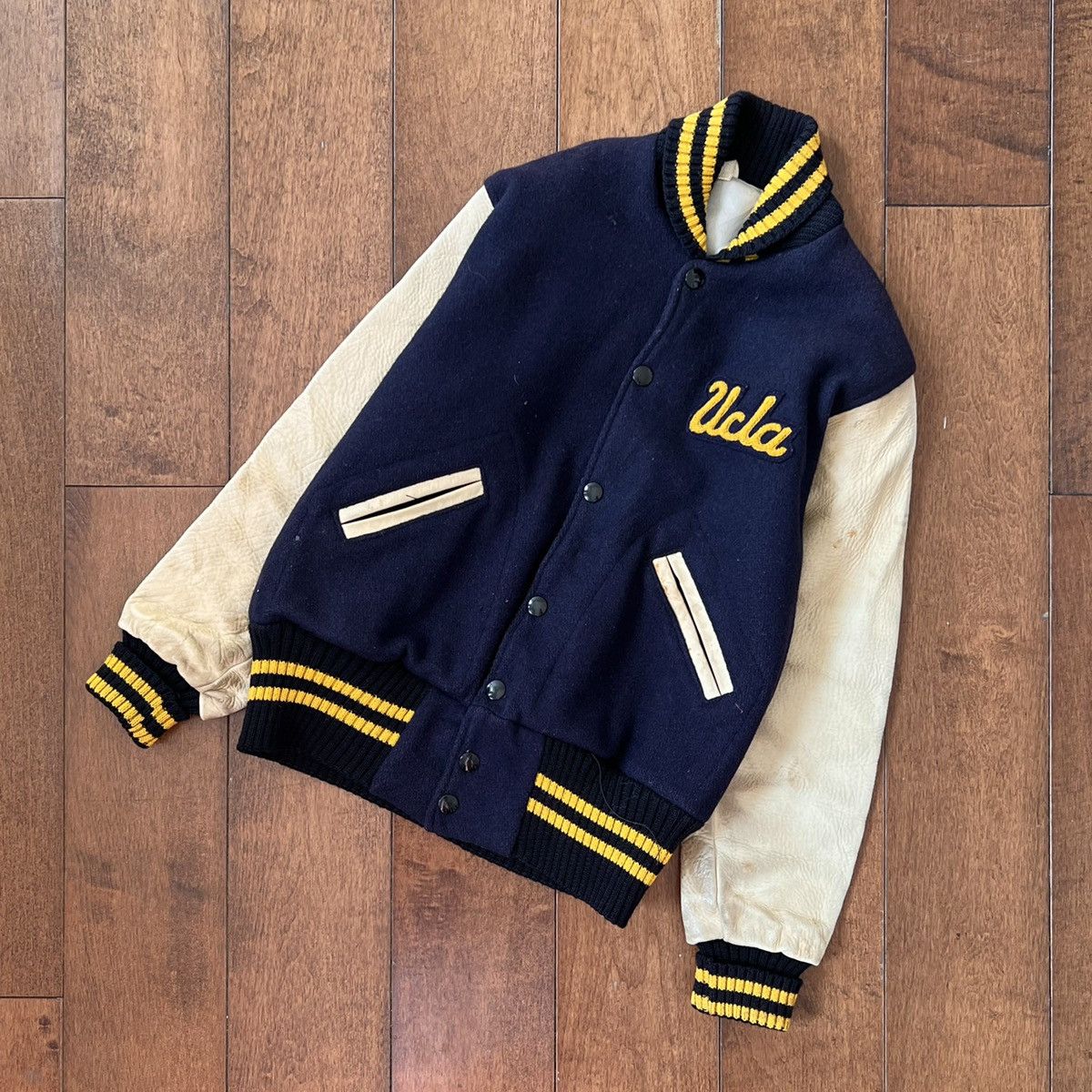 American College × Vintage Vintage UCLA Bruins Leather Varsity Jacket ...