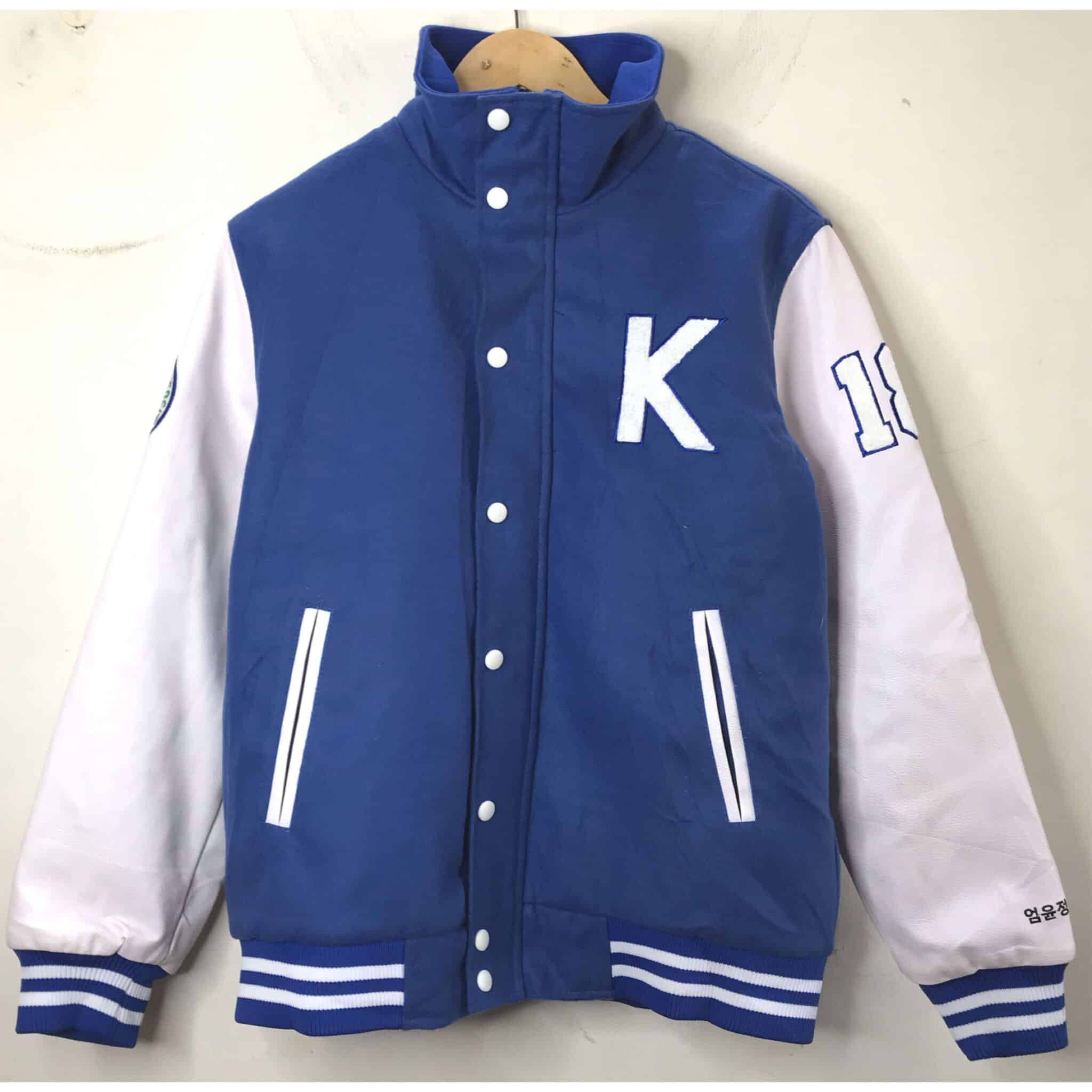 Vintage BLUE-WHITE SLEEVE VARSITY JACKET | Grailed
