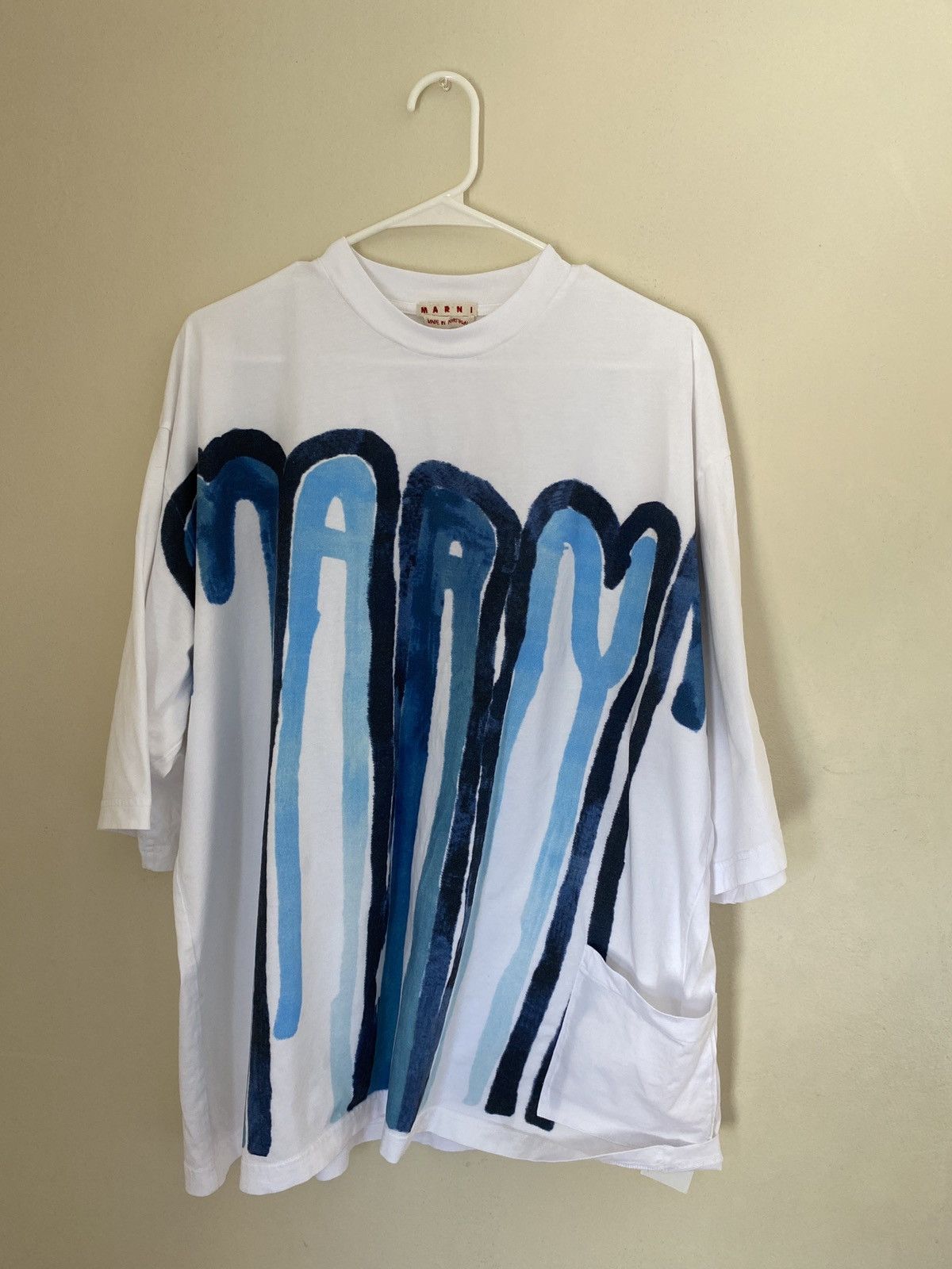 Marni Marni dripping logo bluette tee | Grailed