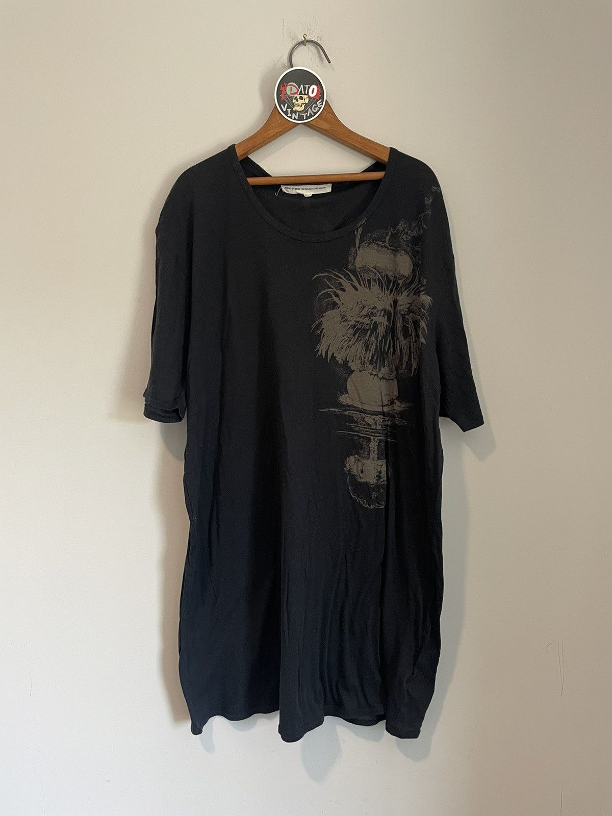 Helmut Lang Helmut Lang x Atsuo of Boris Print Charcoal T-Shirt | Grailed