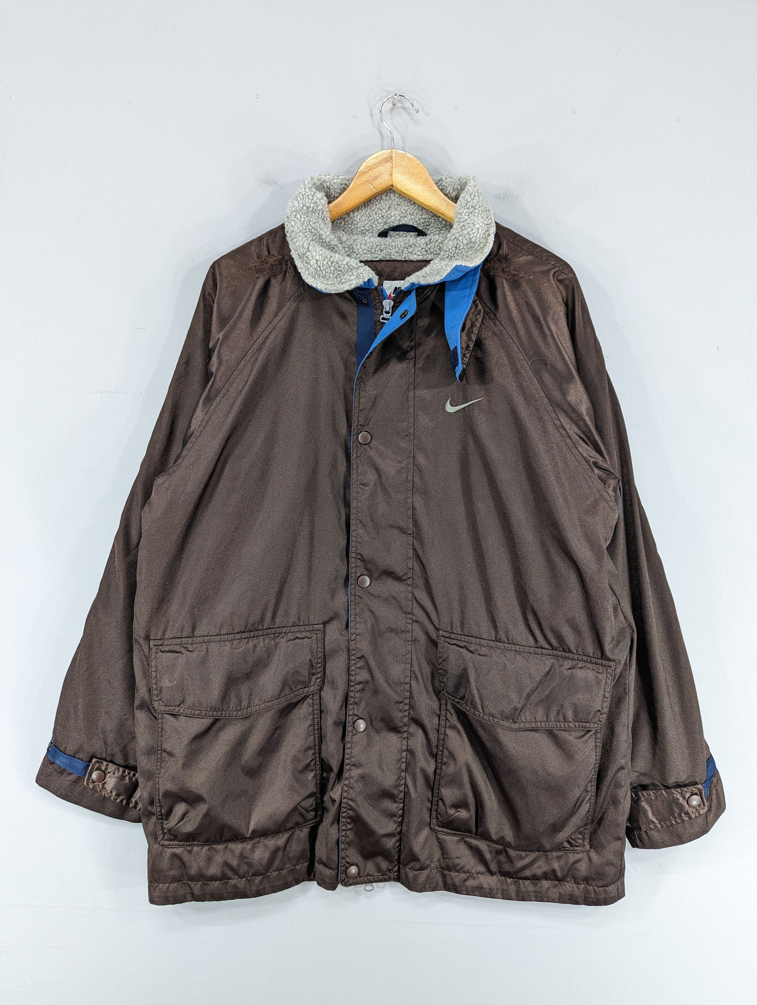 Nike 💥RARE💥Vintage 90s Nike Fleece Snap Button Jacket | Grailed