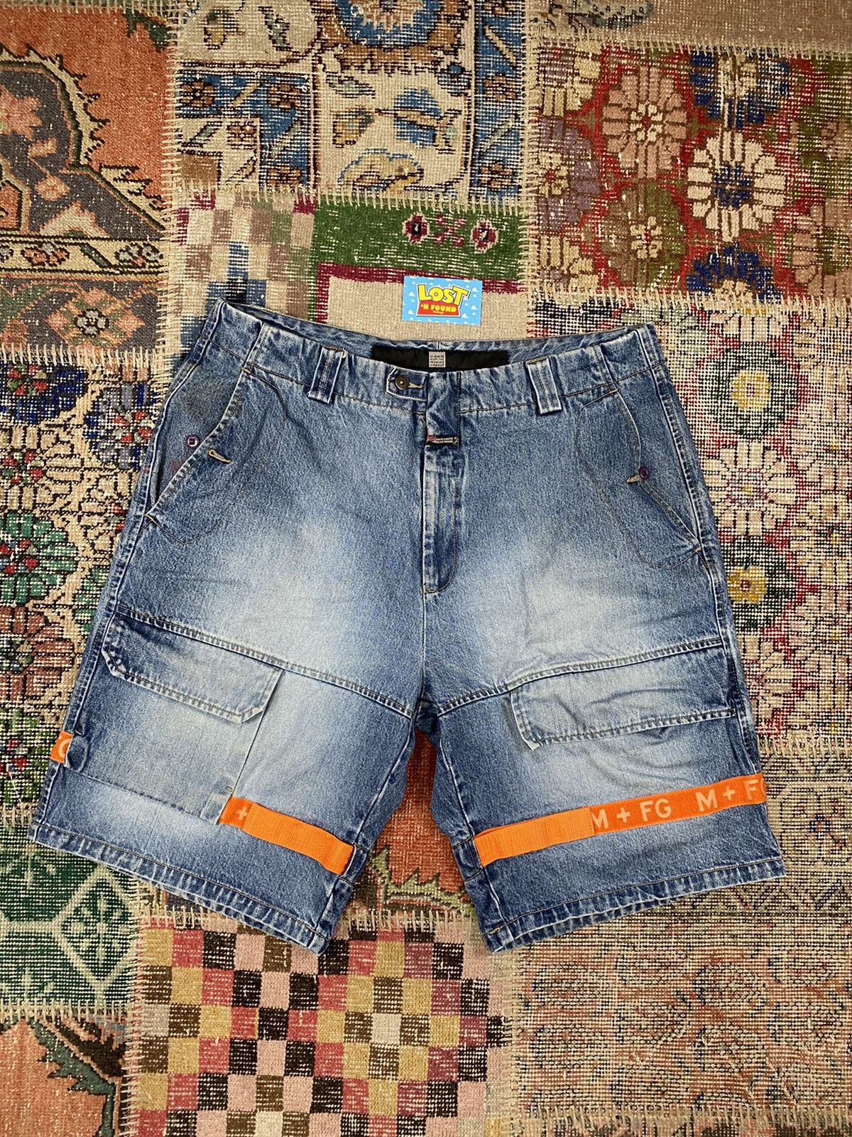 Vintage Marithe Francois Girbaud Denim Shorts Orange Shuttle Tape | Grailed