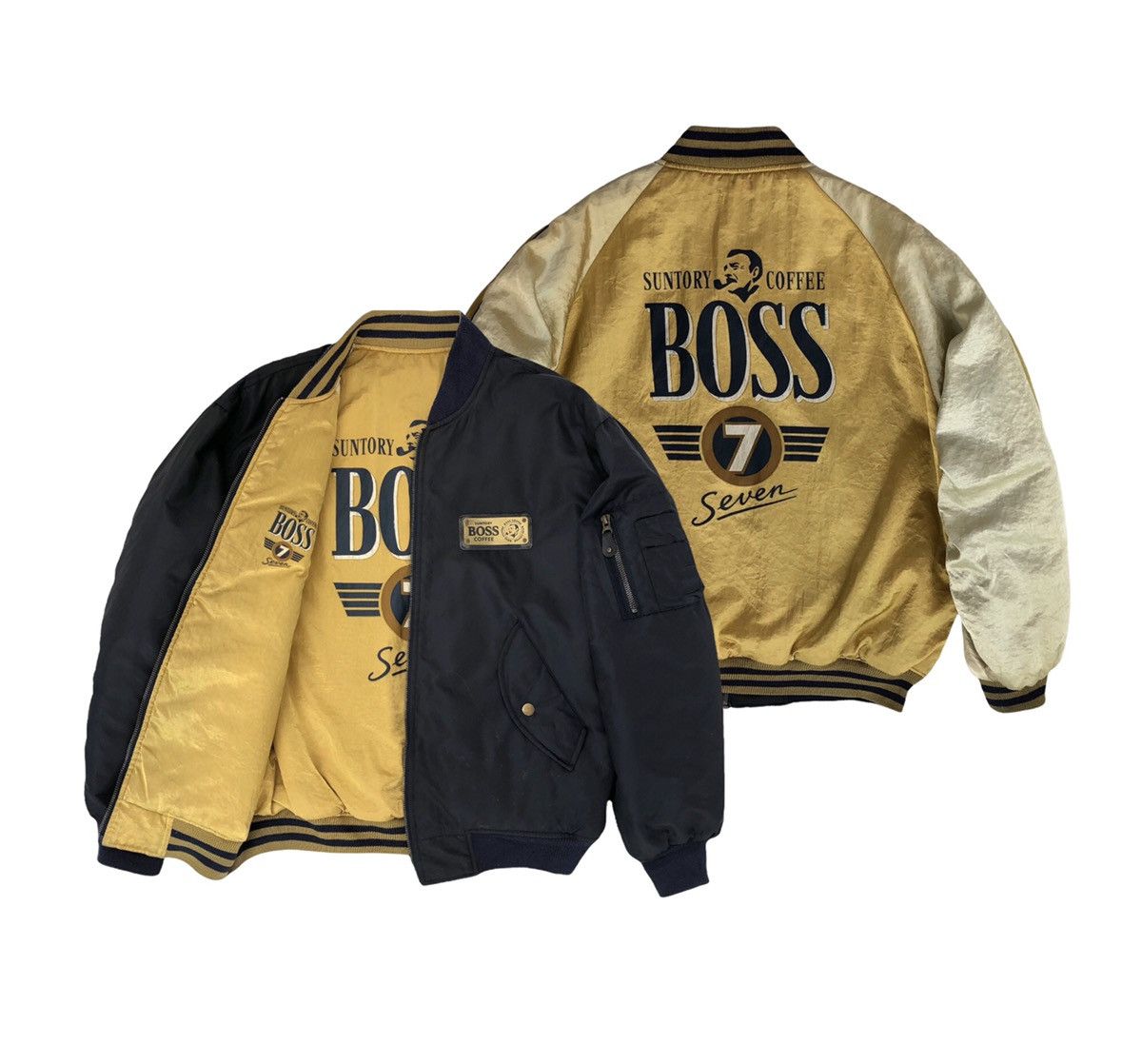 Vintage Vintage Suntory Boss Coffee Reversible Bomber Jacket | Grailed