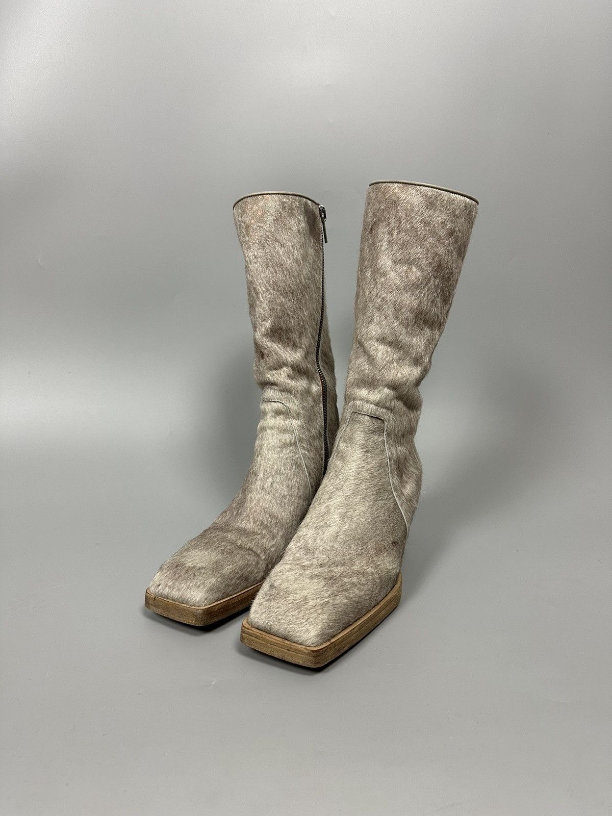 Rick Owens FW18 ‘SISYPHUS’ Custom Order Cinnamon Ponyhair Wedges | Grailed