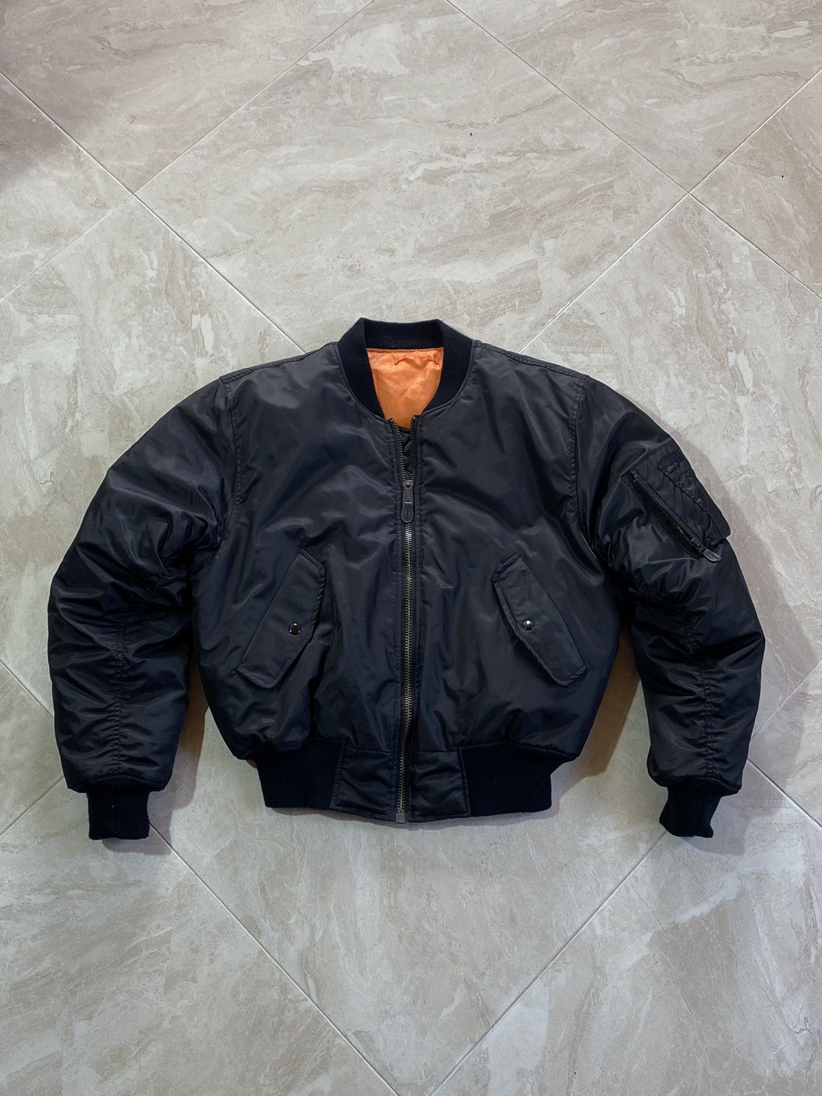 Vintage Vintage MA-1 Oversized Black Military Bomber Jacket | Grailed
