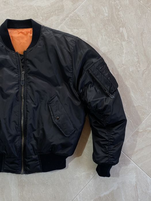 Vintage Vintage MA-1 Oversized Black Military Bomber Jacket | Grailed