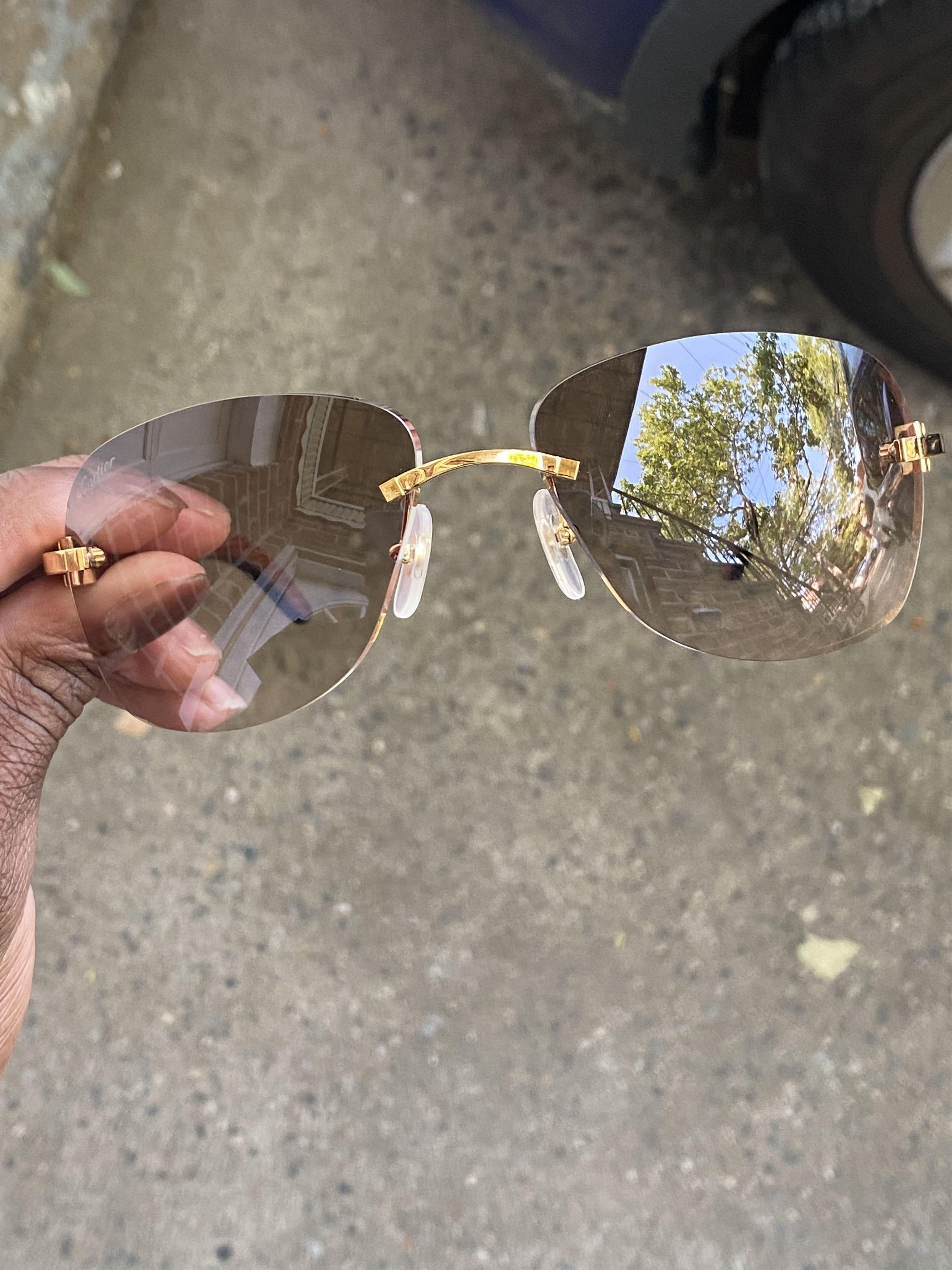 Cartier CARTIER SUNGLASSES BUFFS WOOD GOLD | Grailed