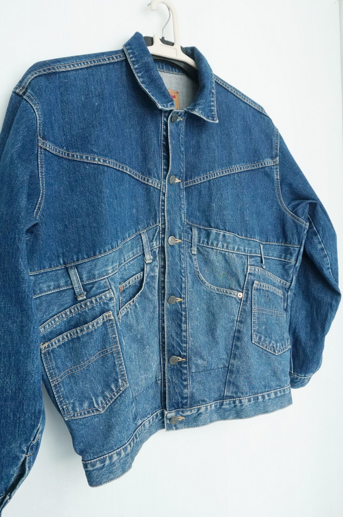 Denim Jacket × Vintage Rare Vintage Japan FITTZ Hybrid Baggy Denim ...
