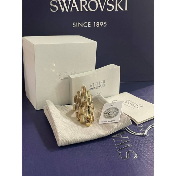 Swarovski Swarovski Atelier Fluid Azzurro Ring Golden Size 6/52 | Grailed