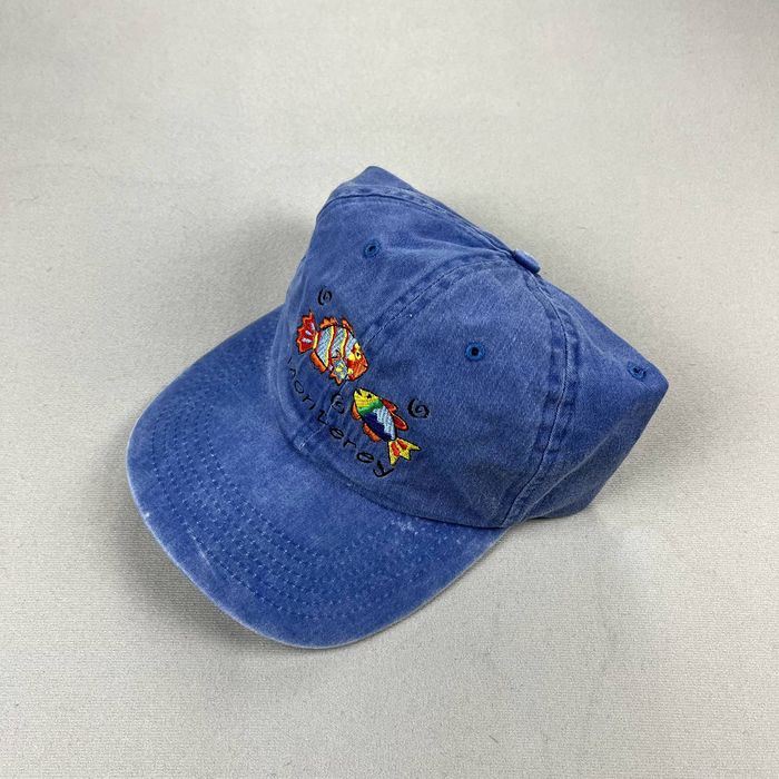 Vintage Vintage Fish Hat Cap Blue Monterey Bay Aquarium Nature 90s ...
