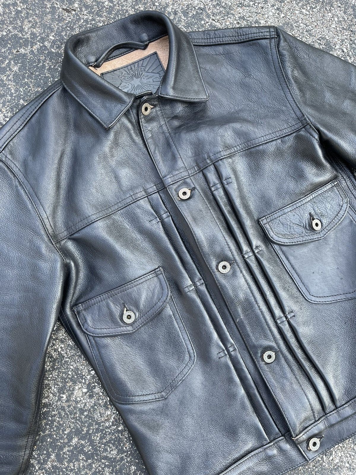 Brave Star Selvage Brave Star Badlands Black Tea Core Leather Jacket ...