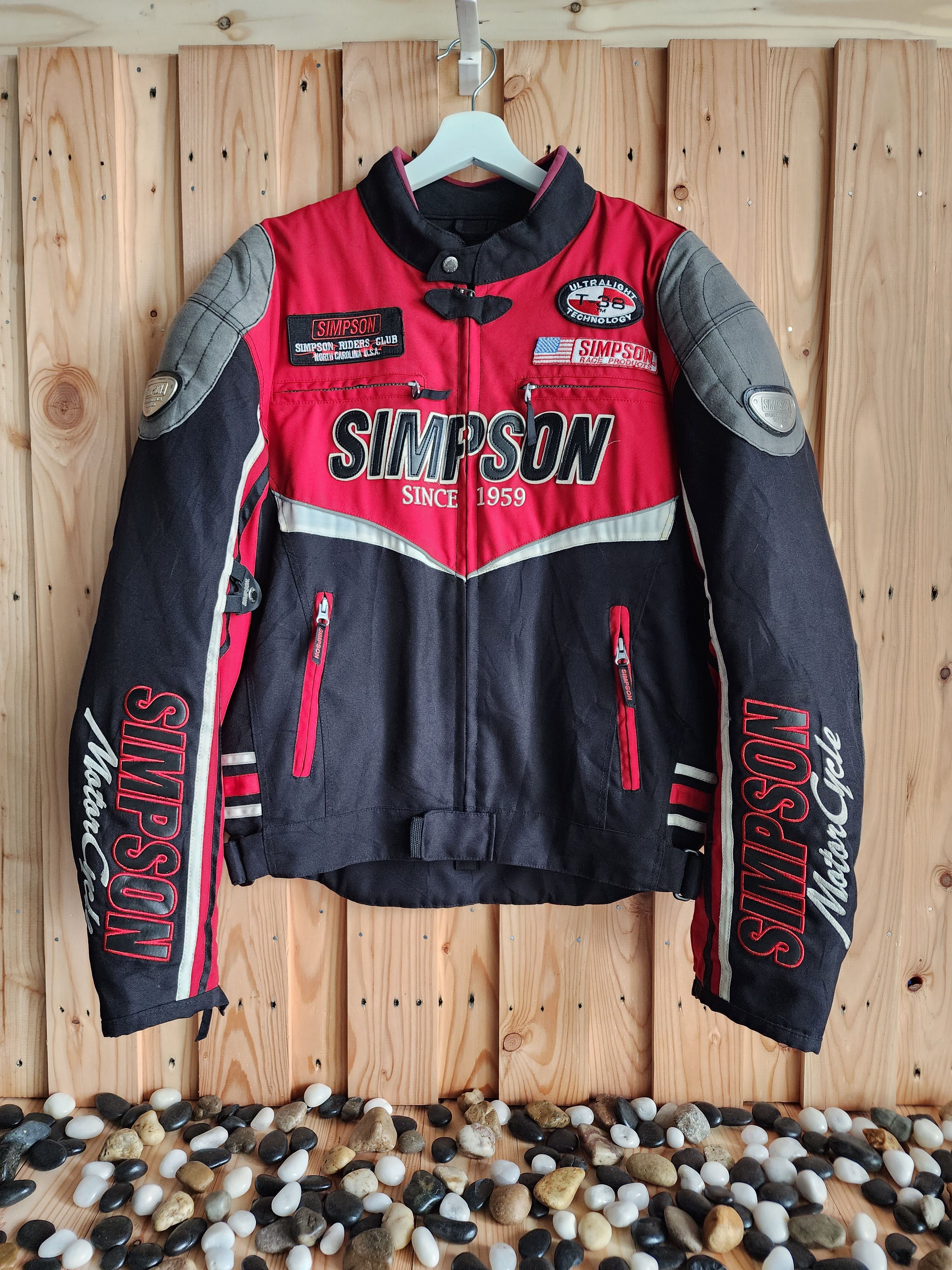 Racing × The Simpsons × Vintage Simpson Motorbike Padded Racing Jacket ...