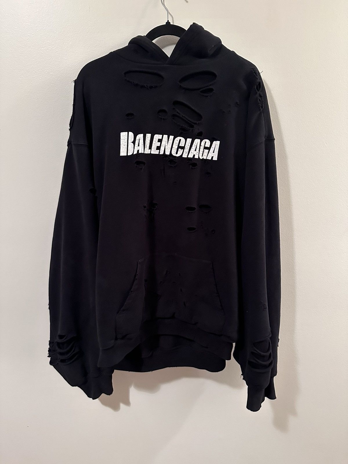 Balenciaga Balenciaga Destroyed Hoodie thrashed distressed ripped | Grailed