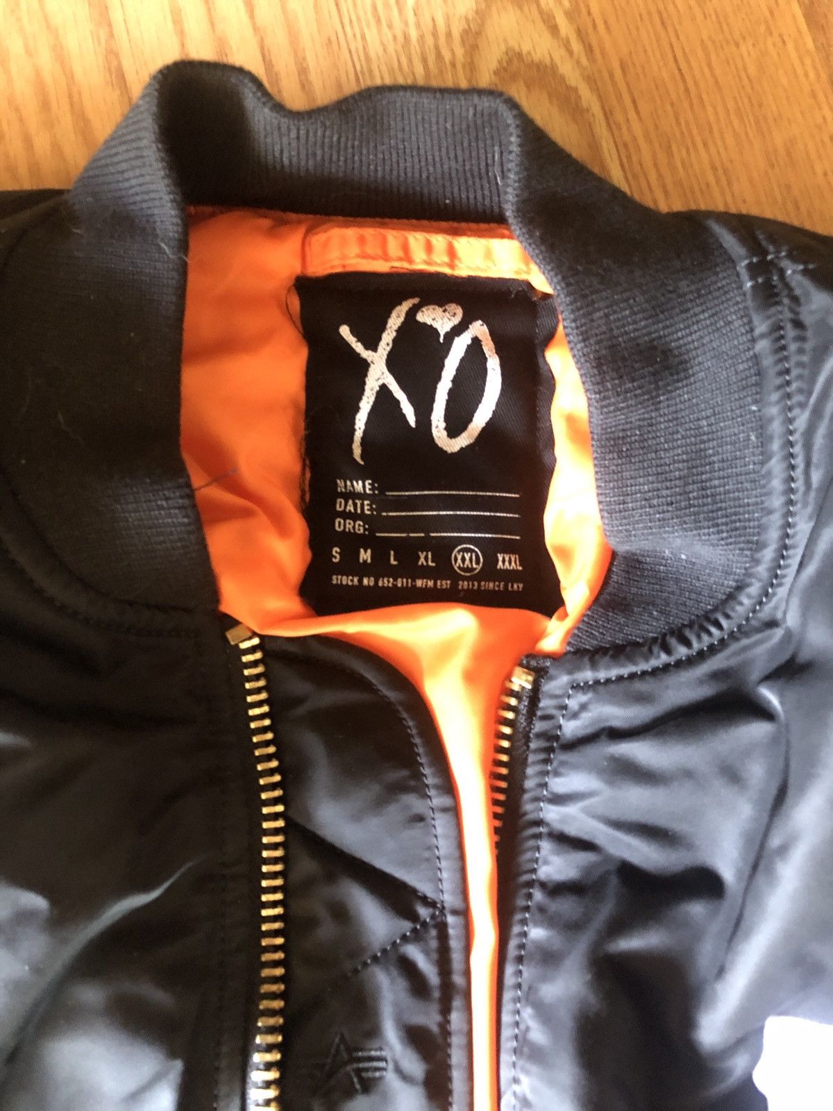 The Weeknd The Weeknd XO hand sign black Bomber Jacket | Grailed