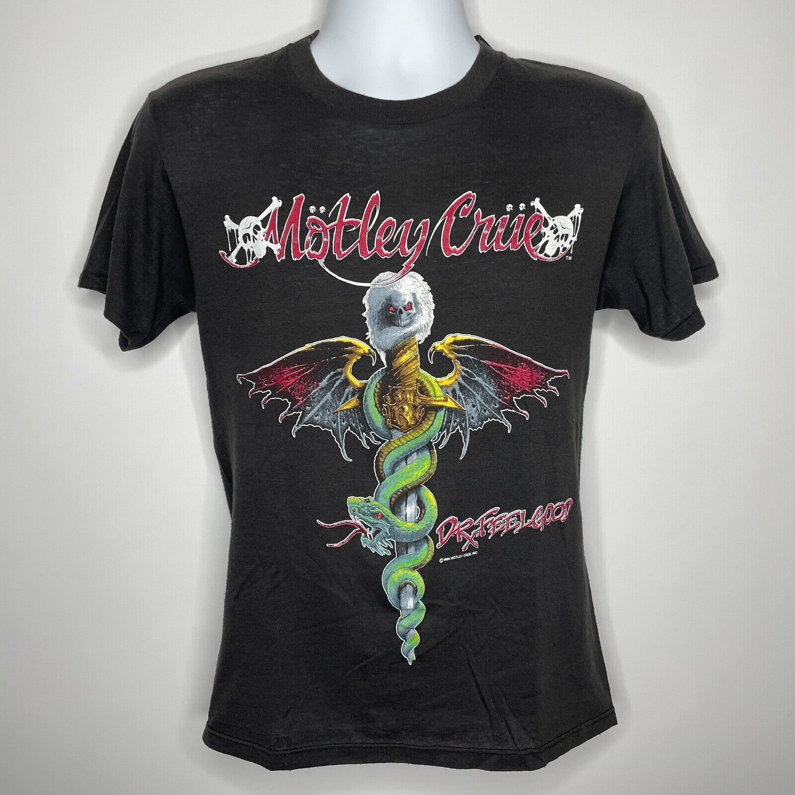 Vintage 1989 Motley Crue Dr Feelgood Back On Streets Black T-shirt | Grailed