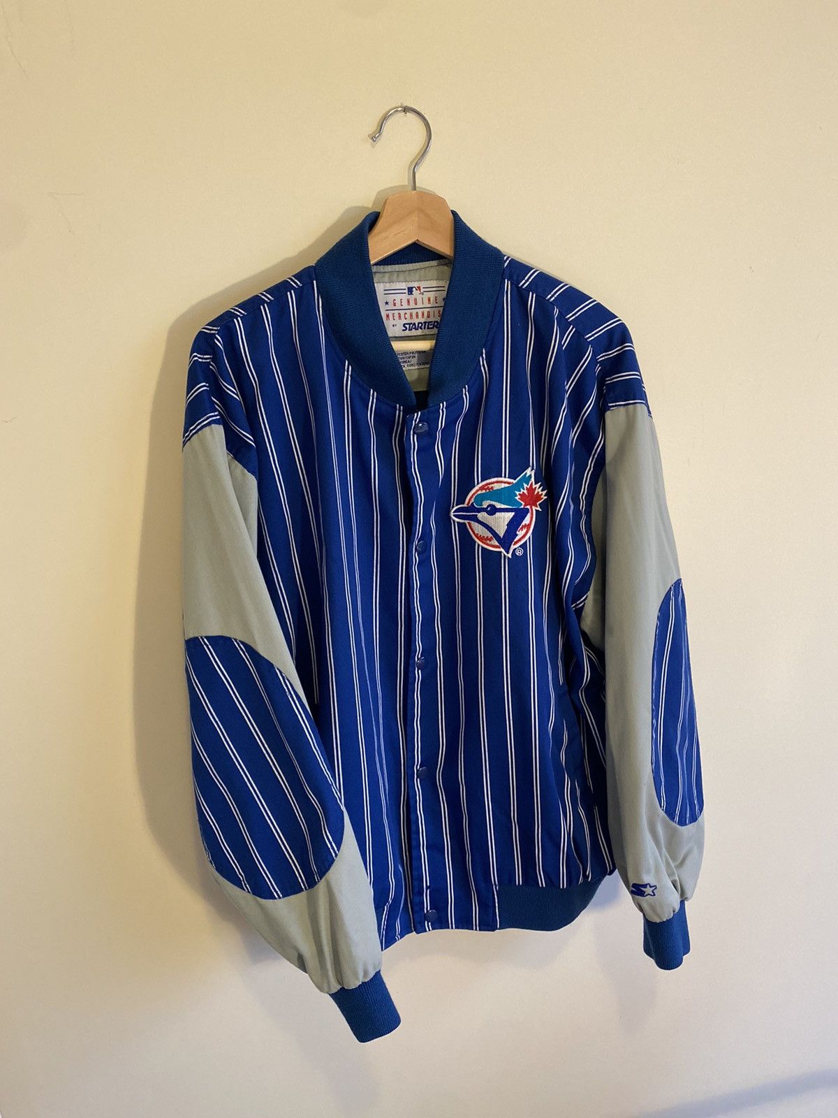 Starter 90s Toronto Blue Jays Starter Blue Pinstripe Jacket White | Grailed
