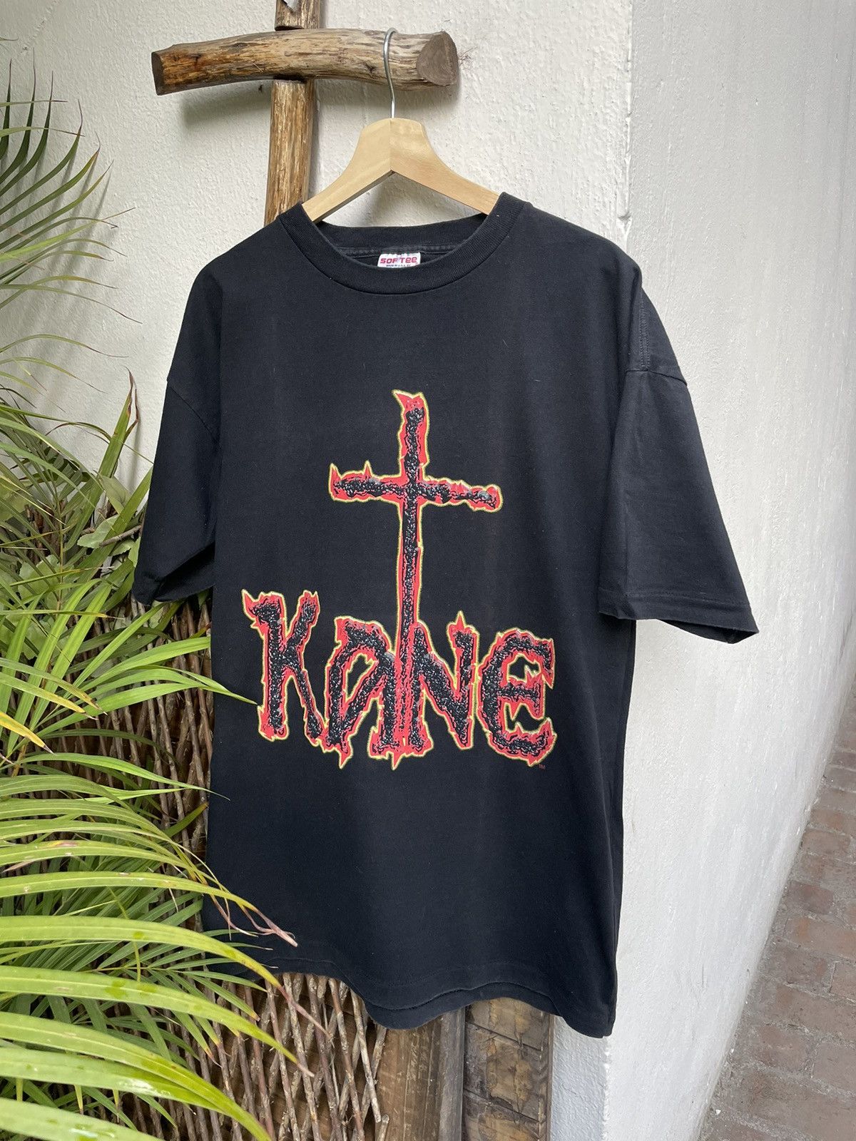 Vintage × Wwe × Wwf 1998 Kane Kiss My Ash Cross Single Stitch Wrestling ...