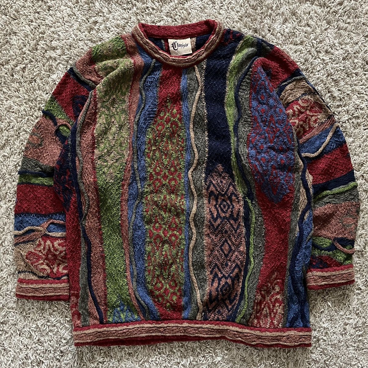 Coogi × Vintage Classic Rainbow Mercerized Cotton Linen Knit Sweater ...