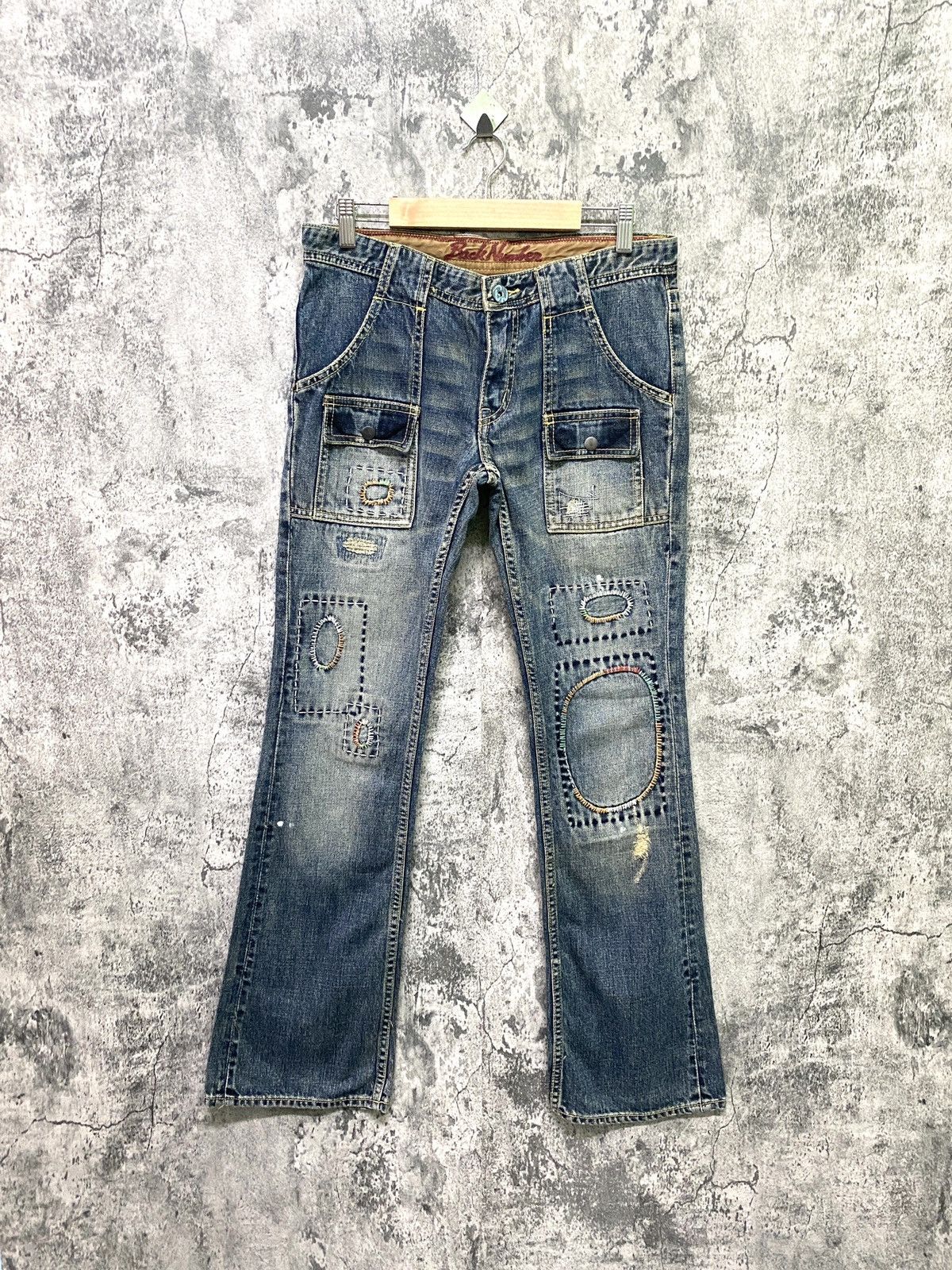 Designer Japanese Sashiko BACK NUMBER Bush Low Rise Pants | Grailed