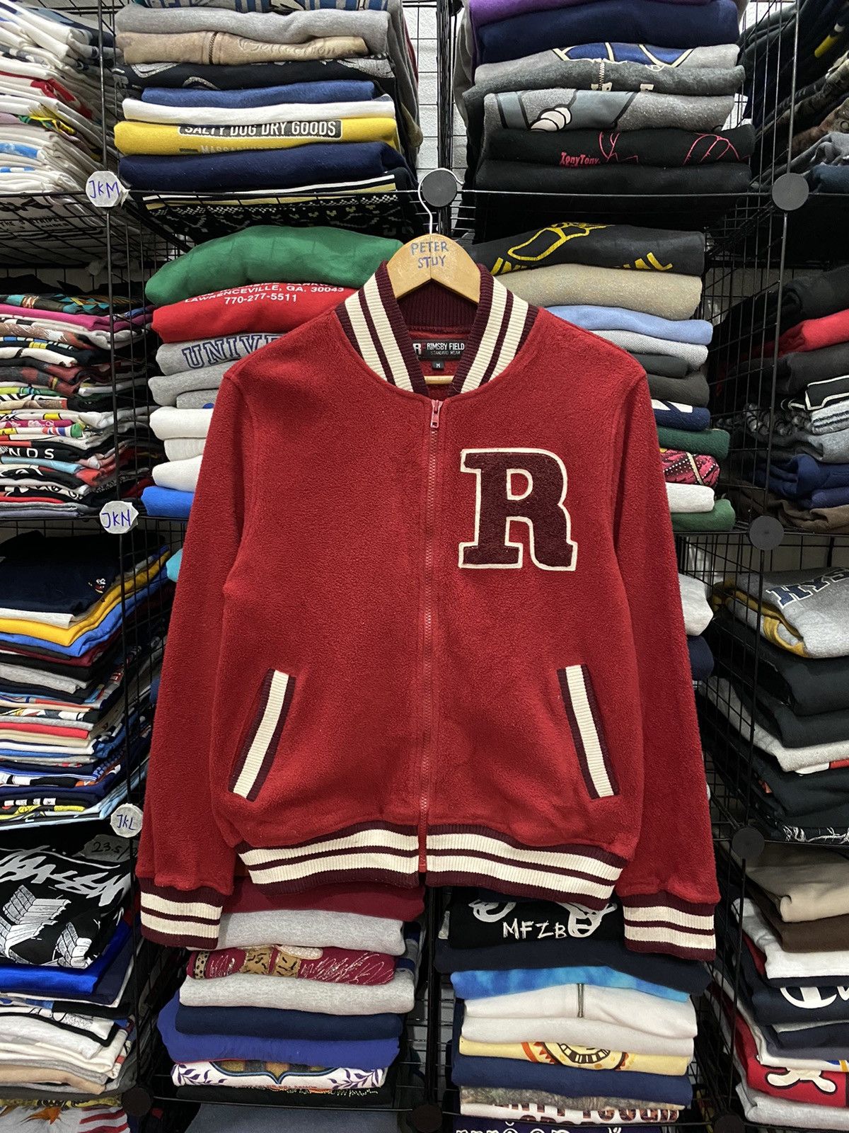 Varsity × Varsity Jacket RIMSBY FIELD FLEECE VARSITY JACKET R LOGO ...