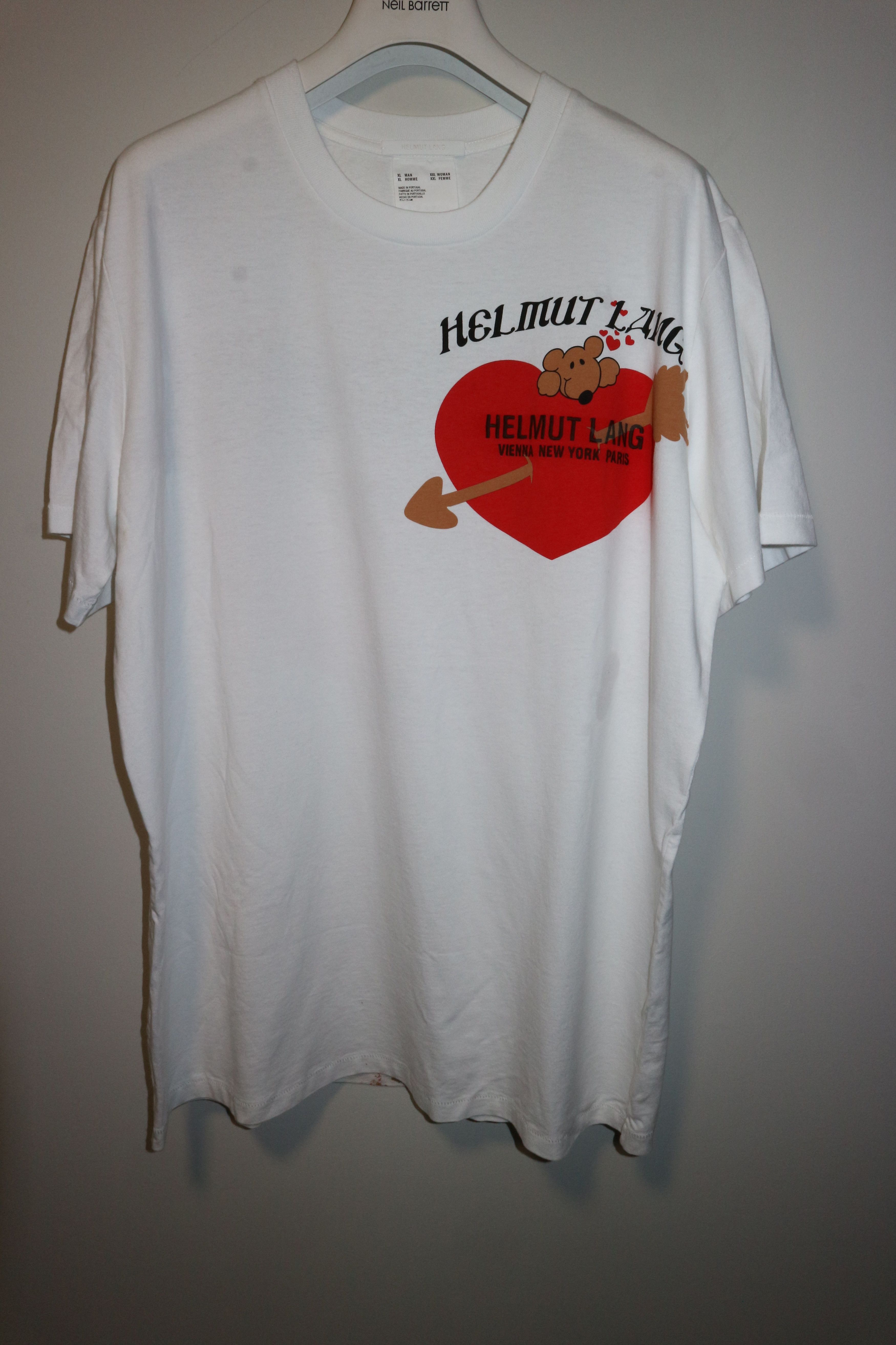 Helmut Lang teddy bear valentine t-shirt | Grailed