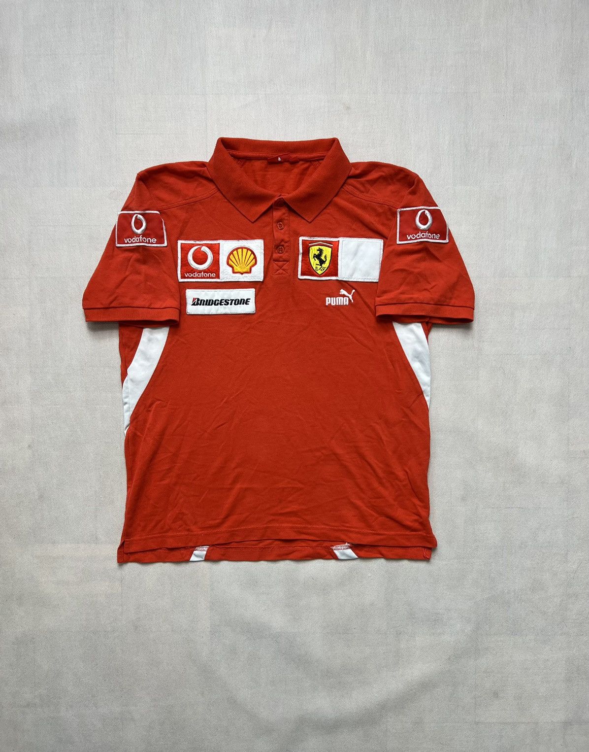 Ferrari Polo Shirt Puma Ferrari nascar racing shell vodafone vintage ...