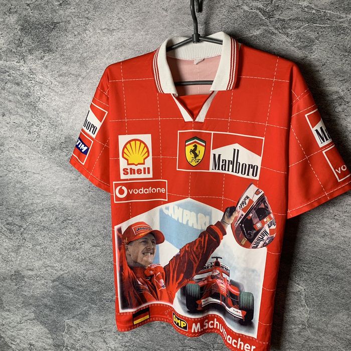 Vintage Vintage Ferrari Michael Schumacher Marlboro Shell Polo 90s ...